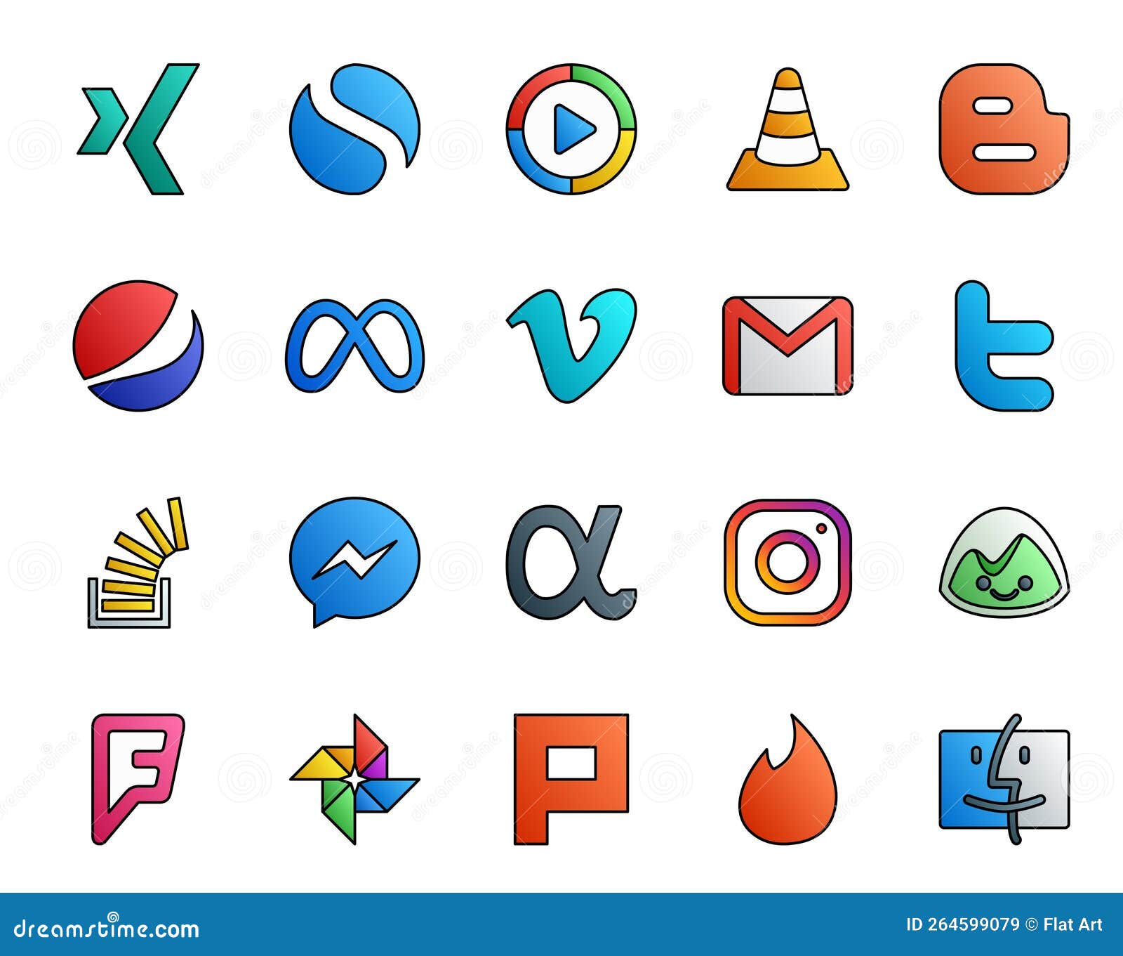 20 Social Media Icon Pack Including Tweet. Mail. Pepsi. Email Editorial ...