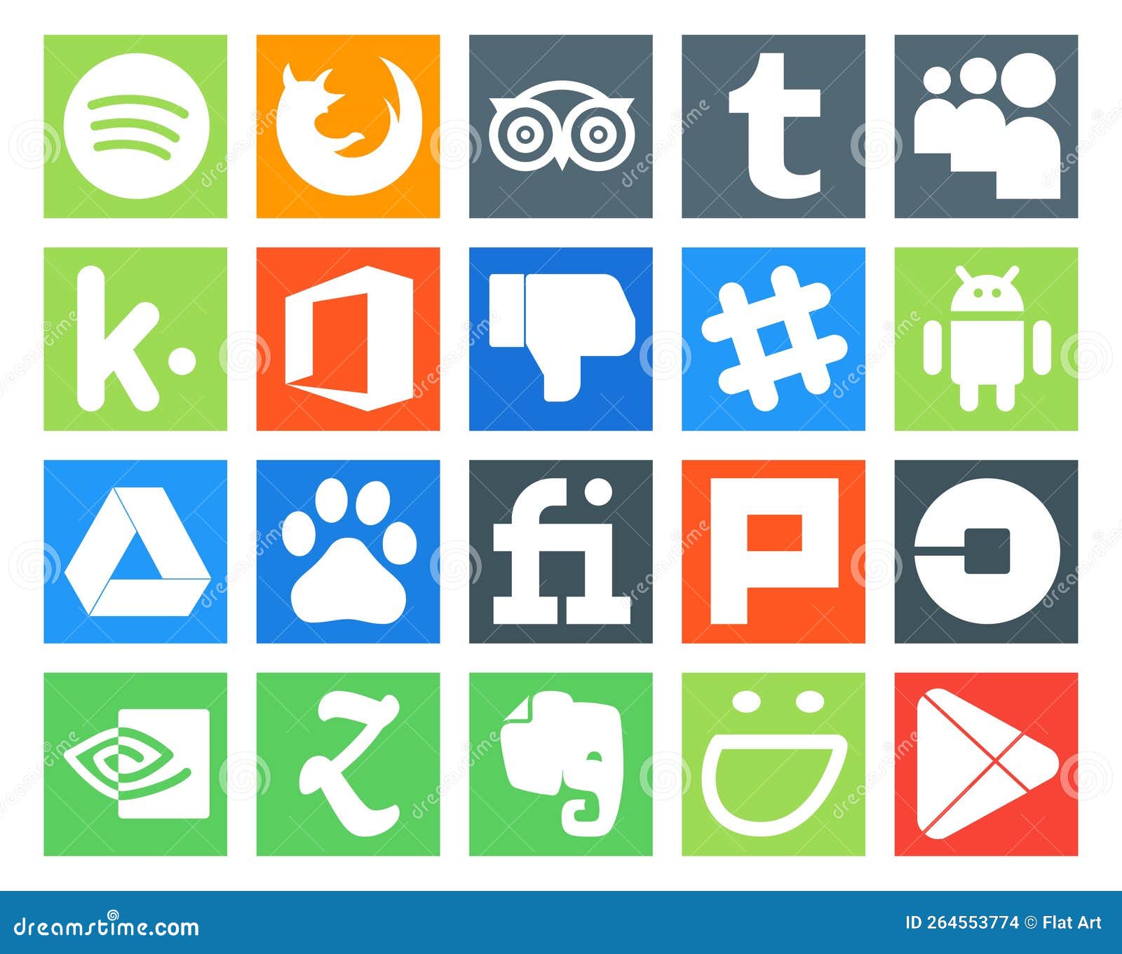 20 Social Media Icon Pack Including Uber. Fiverr. Office. Baidu ...
