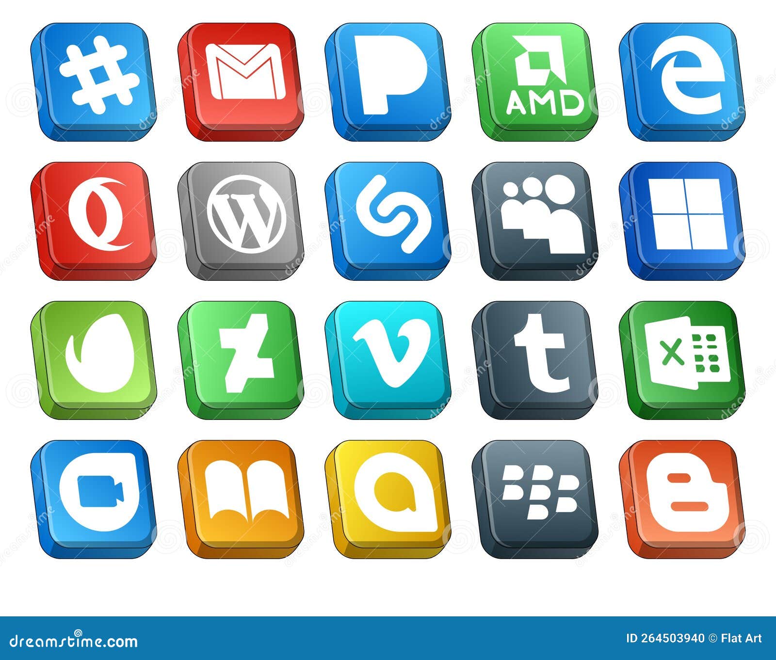 20 Social Media Icon Pack Including Video. Deviantart. Opera. Envato ...