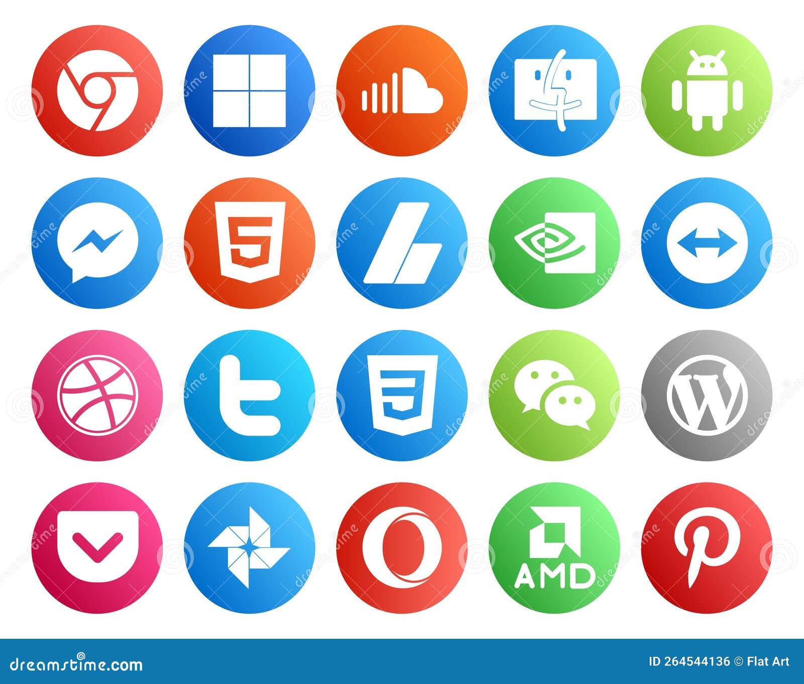20 Social Media Icon Pack Including Wechat. Tweet. Html. Twitter ...