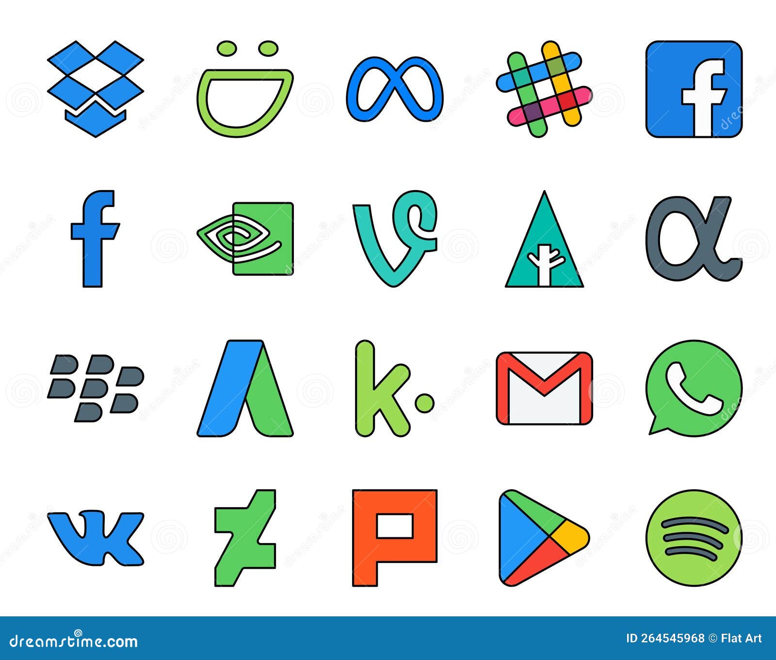 20 Social Media Icon Pack Including Whatsapp. Email. Vine. Gmail ...