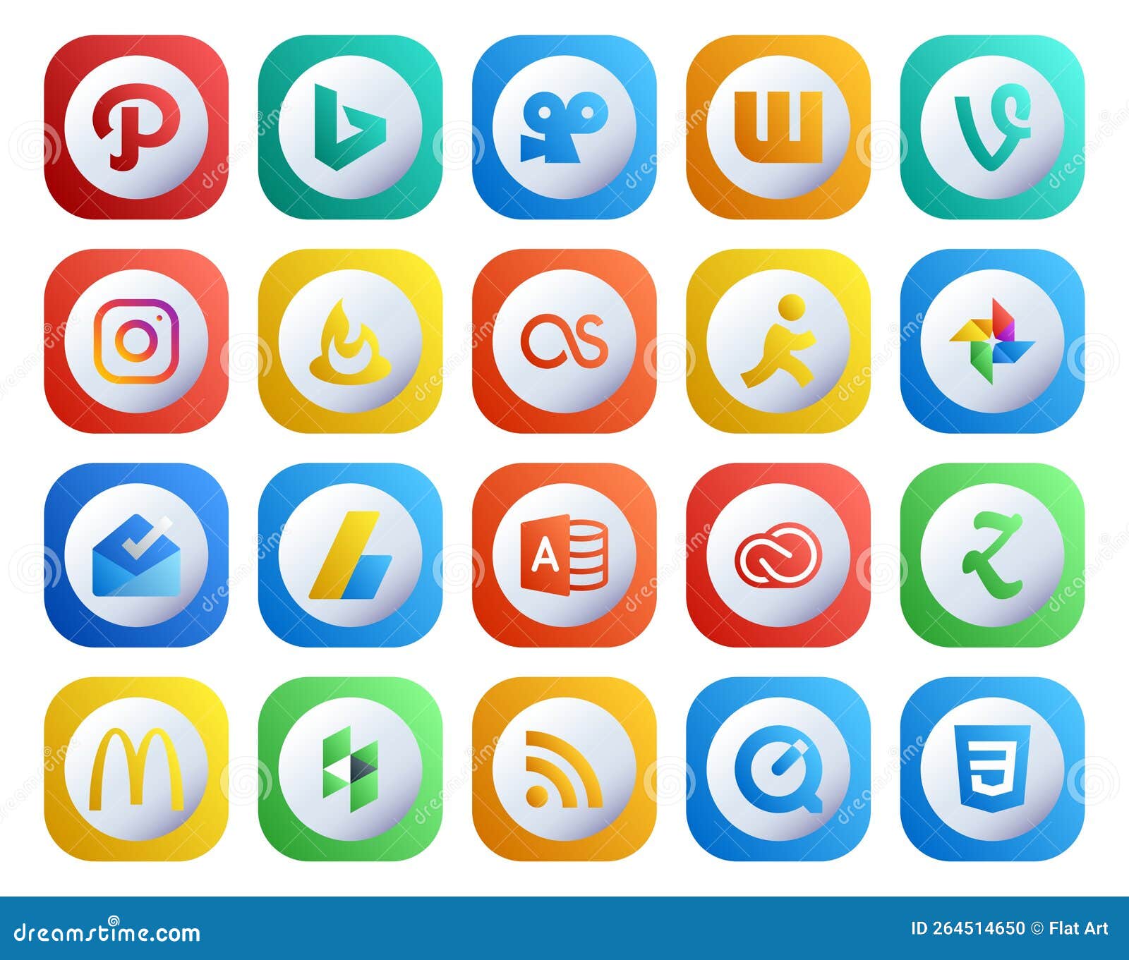 20 Social Media Icon Pack Including Zootool. Cc. Aim. Creative Cloud ...