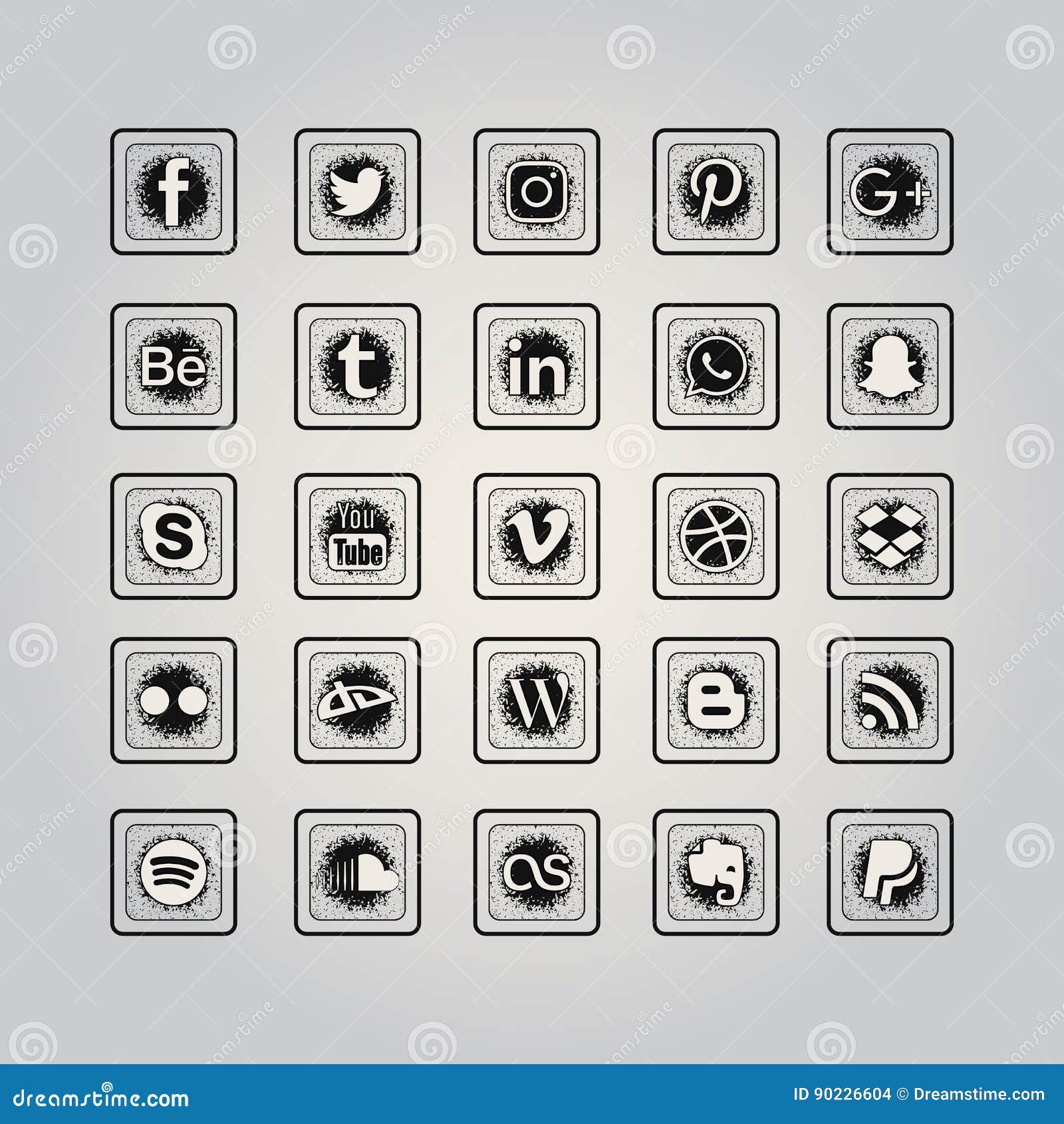 Social Media Icon Set editorial stock image. Illustration of computer ...