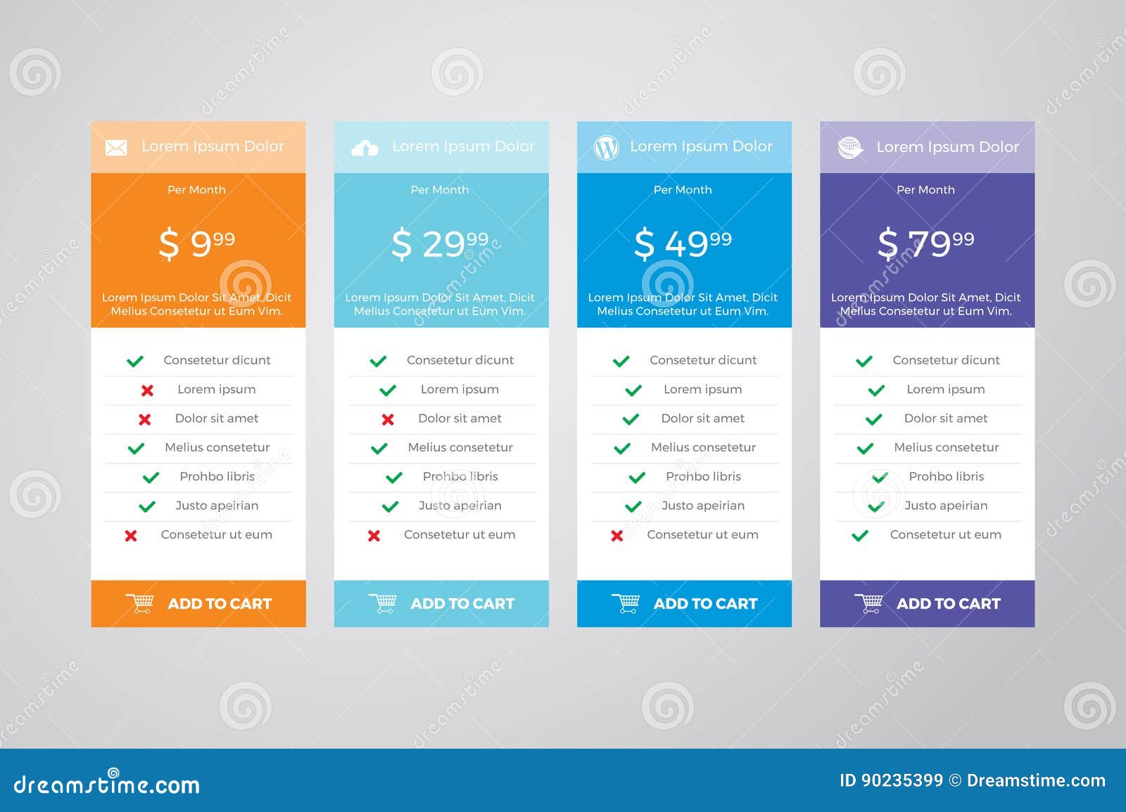 Pricing Table Vector Design Stock Vector - Illustration of page ...