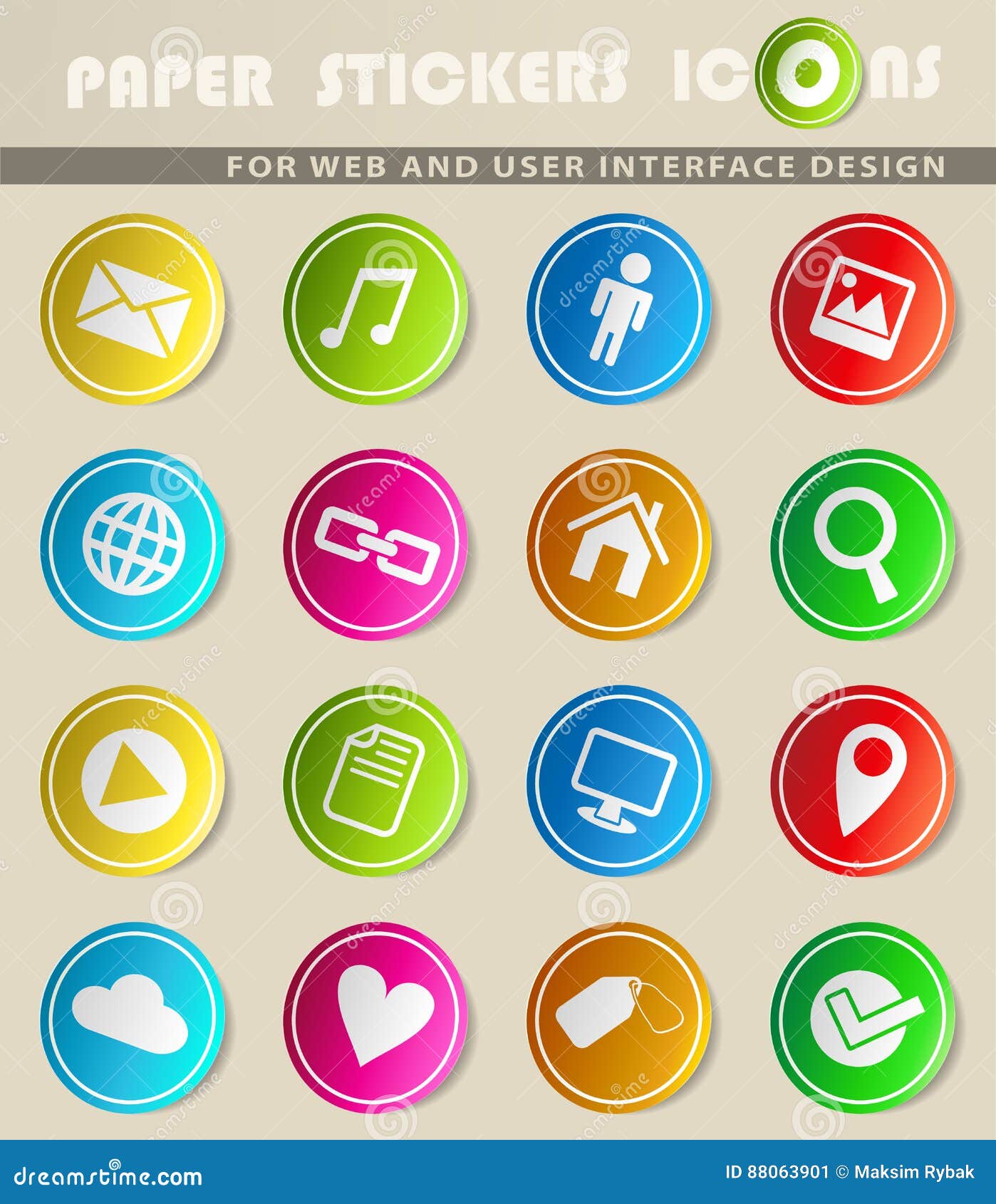 Social media icon set stock vector. Illustration of profile - 88063901