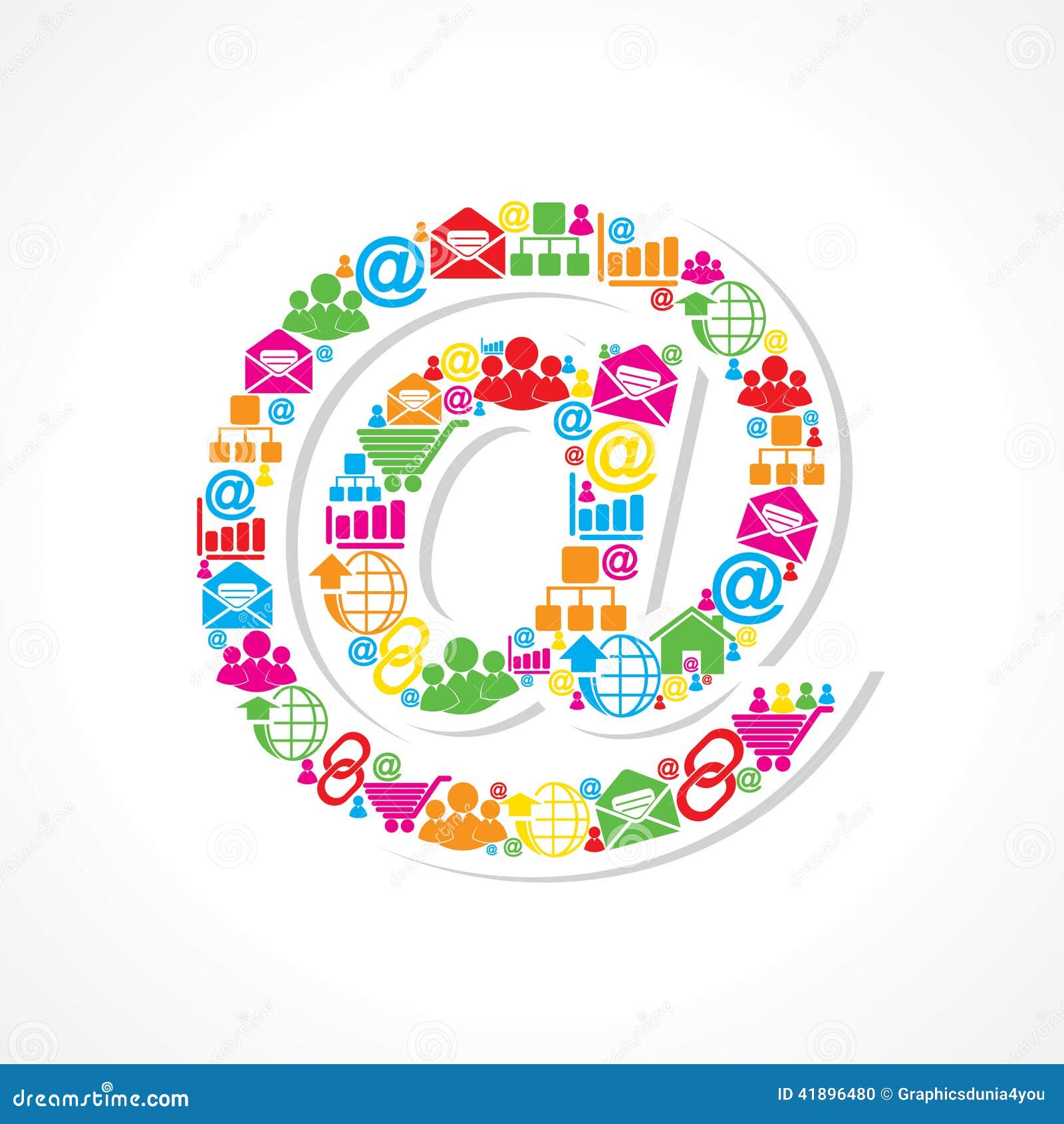 Social Media Icons Make Email Sign Stock Vector - Illustration of ...