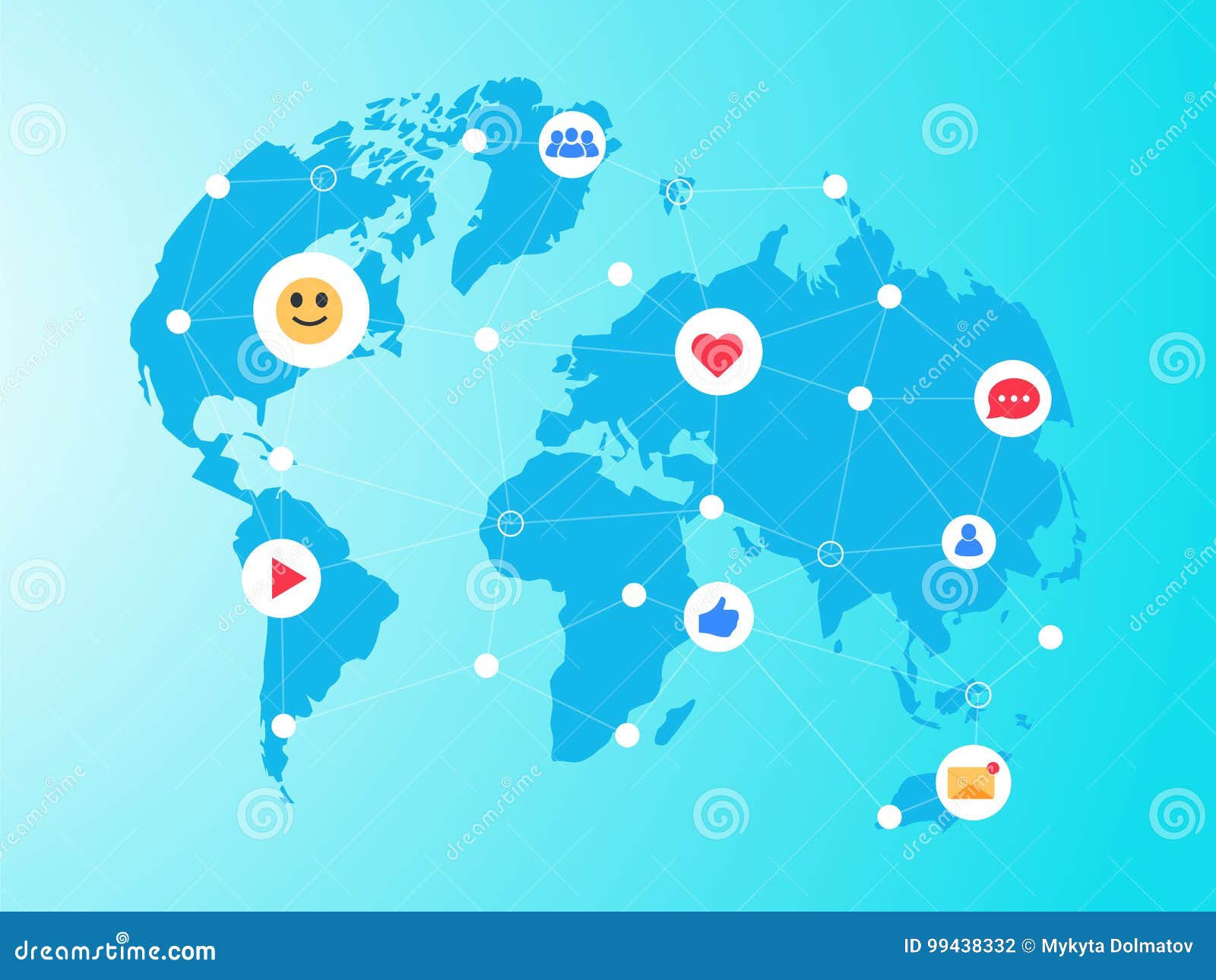 Social Media Connections Map