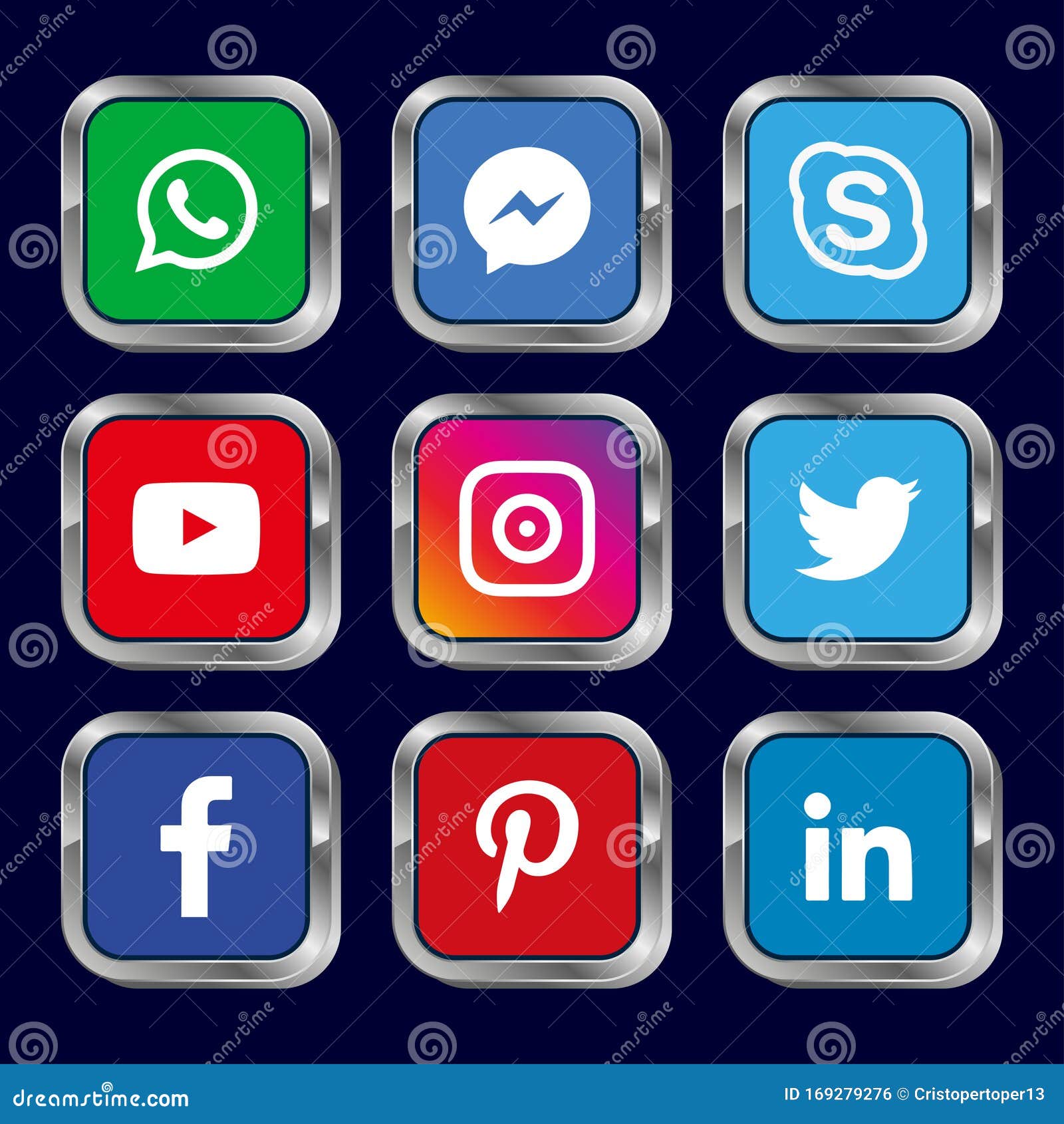 Social Media Icons Pack Button Editorial Photo - Illustration of ...