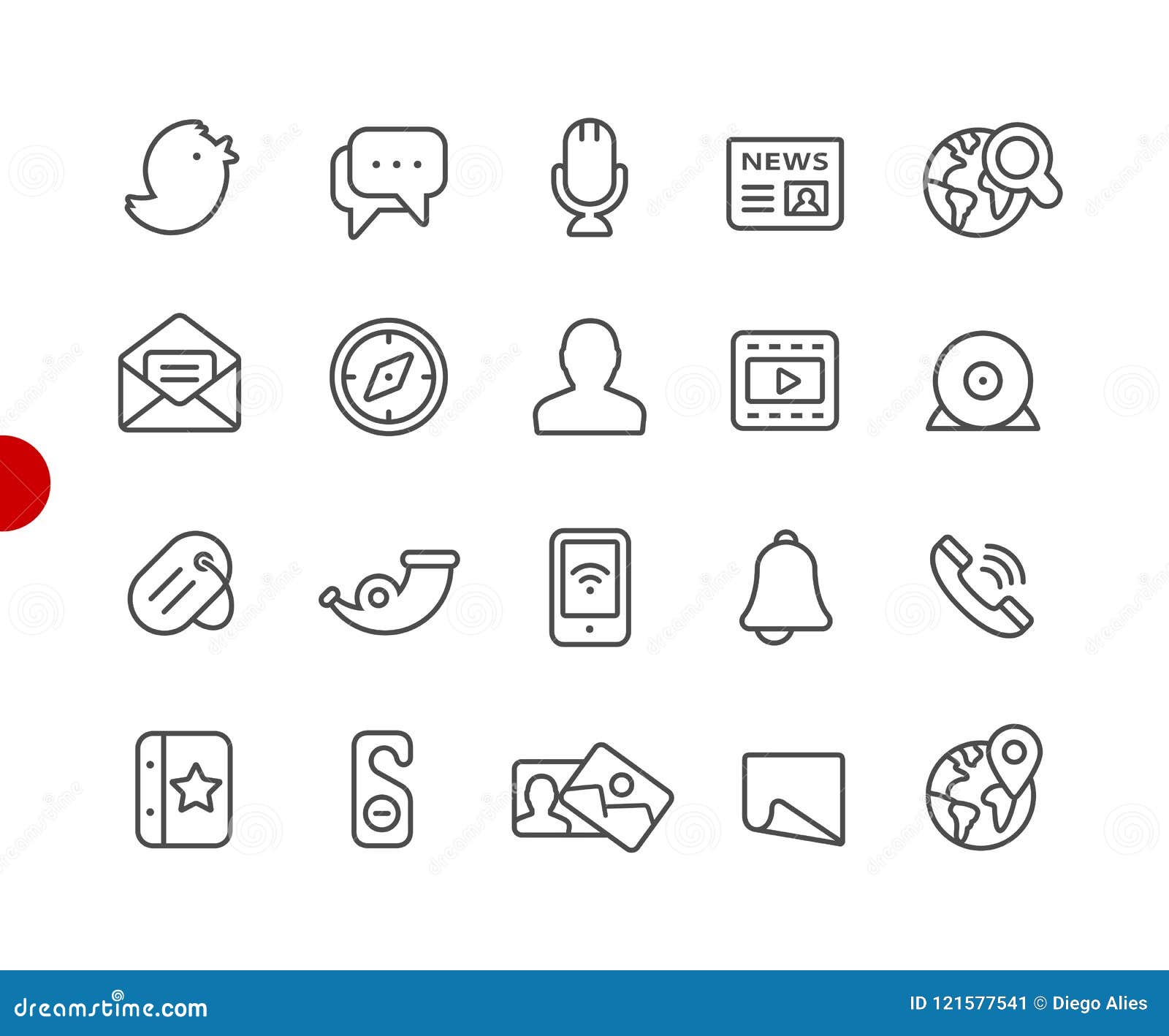 Social Media Icons // Red Point Series Stock Vector - Illustration of ...