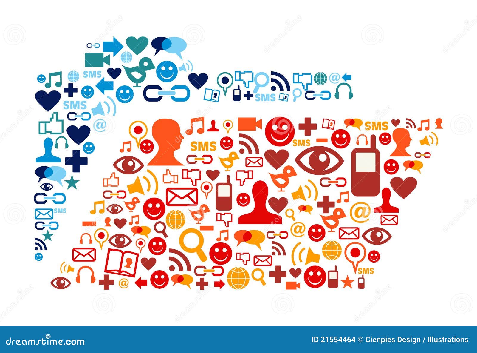 Social Media Icons Set Folder Composition Stock Vector - Illustration ...