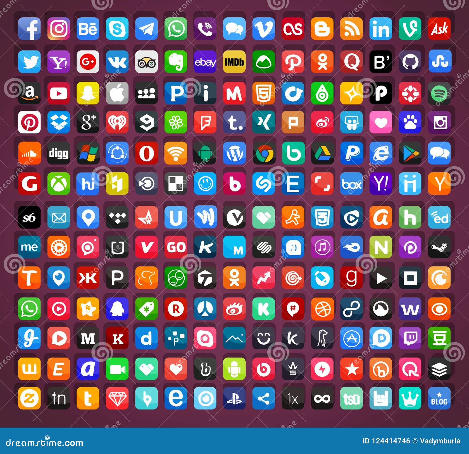 Social Media Icons Set Vector Editorial Photo - Illustration of ...