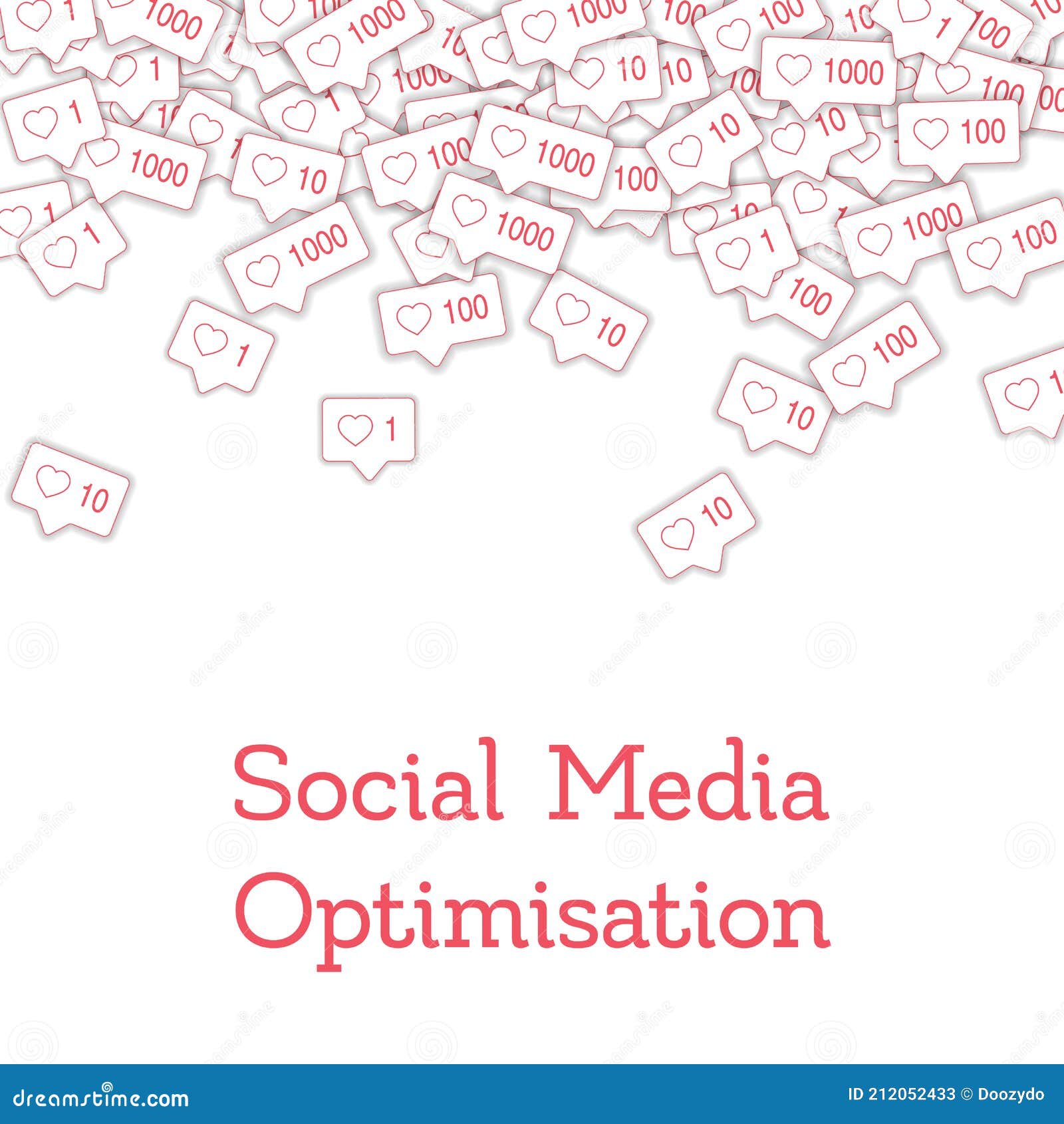 Social Media Icons Social Media Optimisation Concept Falling Pink