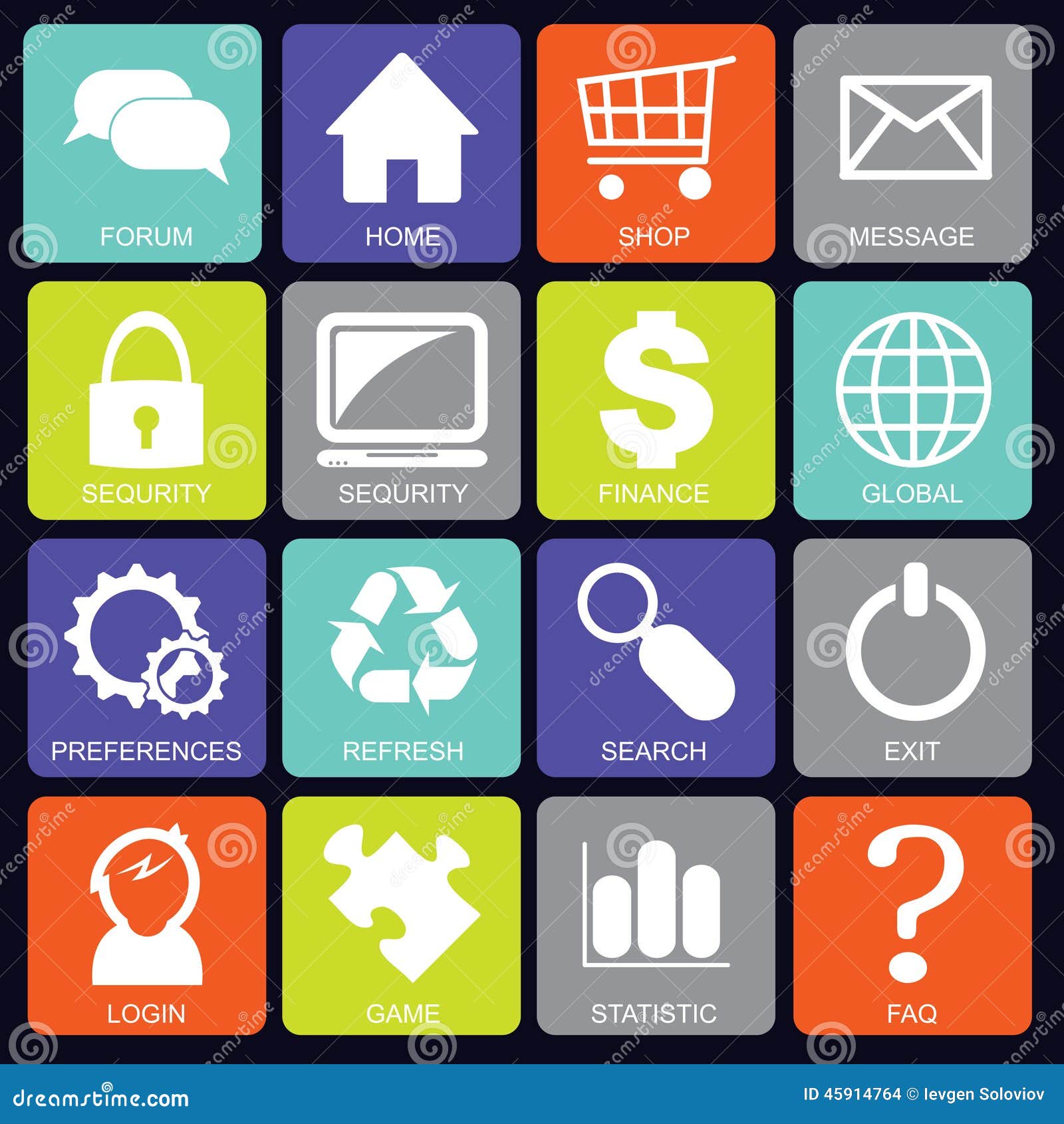 Social media icons square stock vector. Illustration of media - 45914764