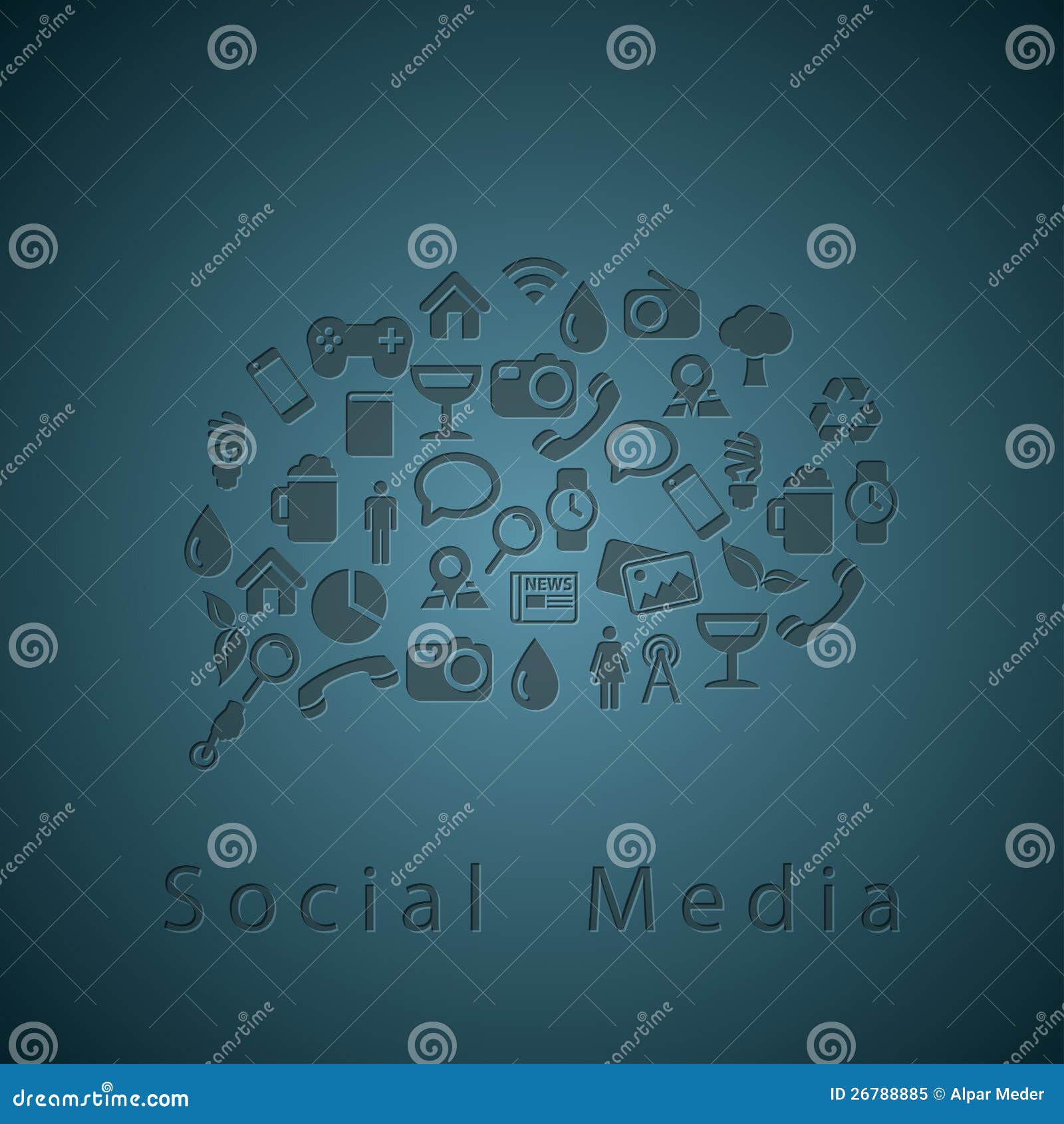 Social Media Icons Texture In Chat Bubble Cartoon Vector ...
