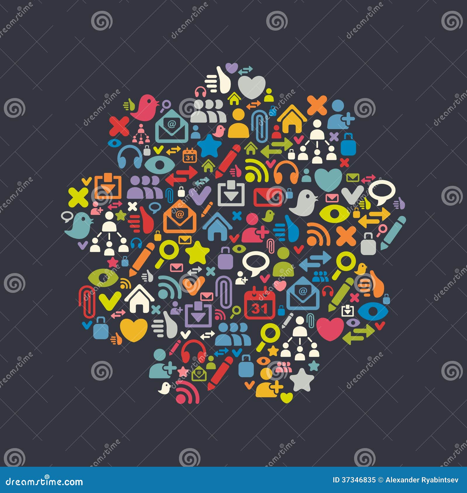 Social media illustration stock vector. Illustration of group - 37346835