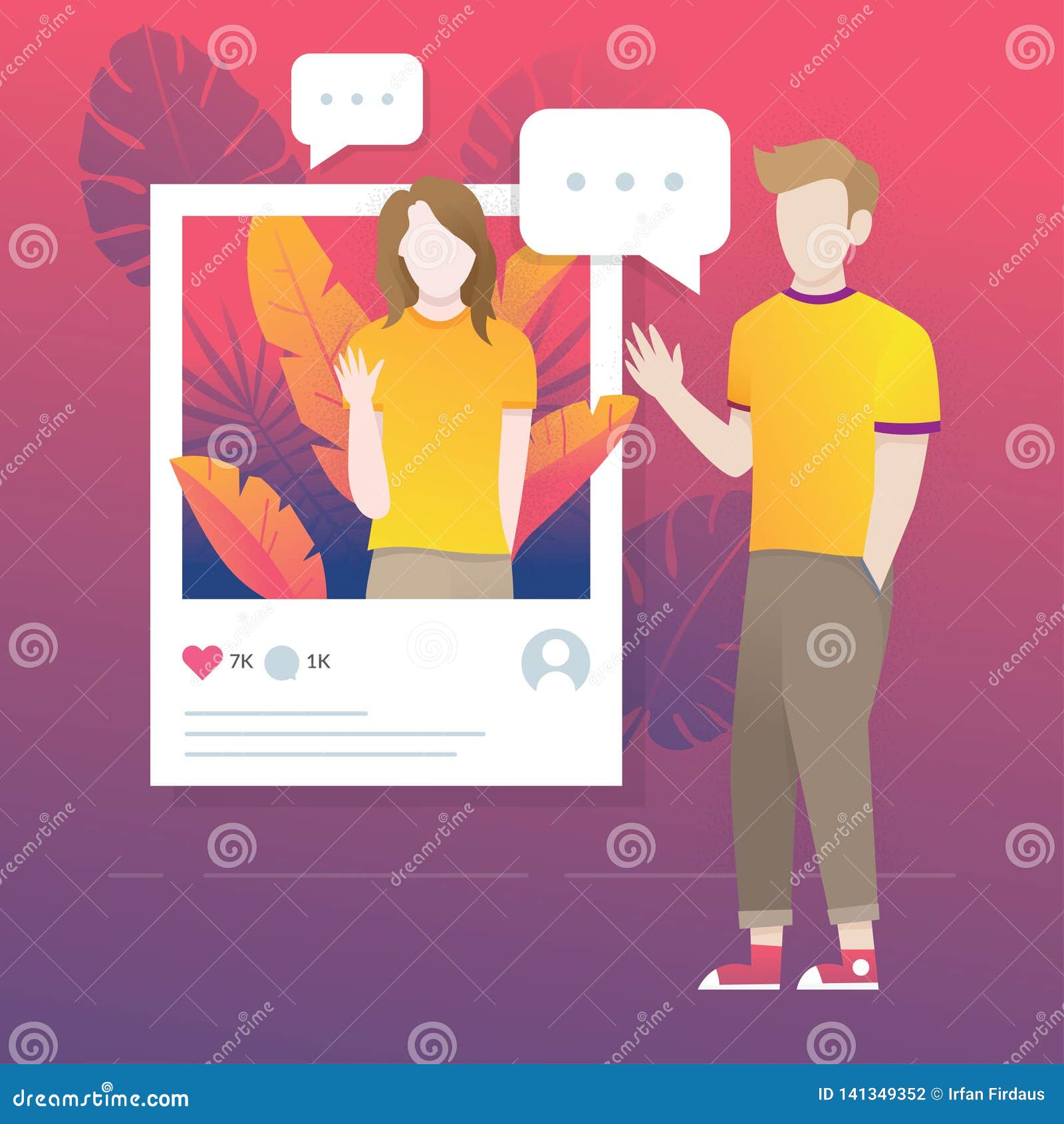 Social Media Illustration Concept Stock Vector - Illustration of post ...