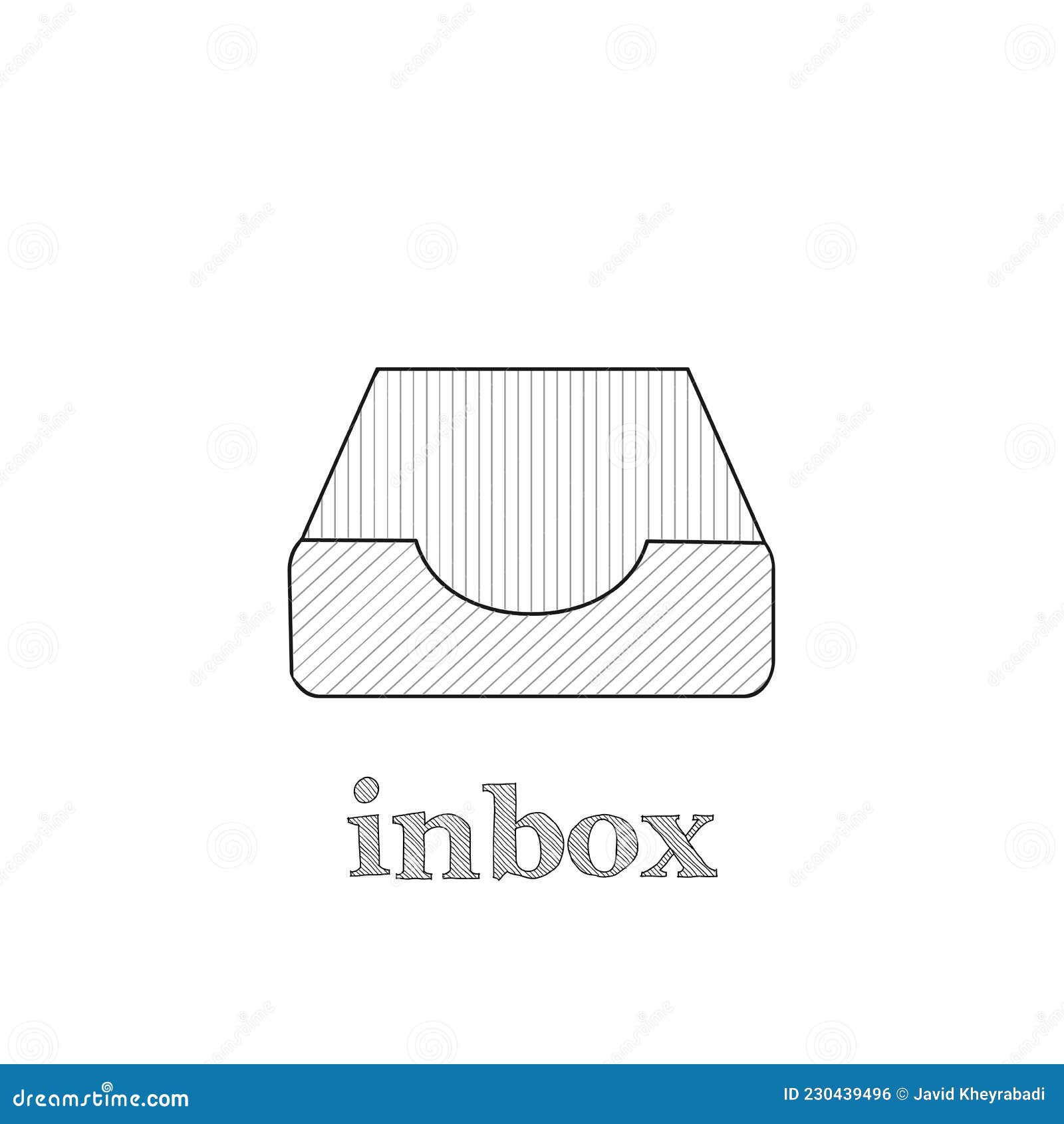 Social Media Inbox Line Icon. Inbox Hand Drawn Icon Stock Vector ...