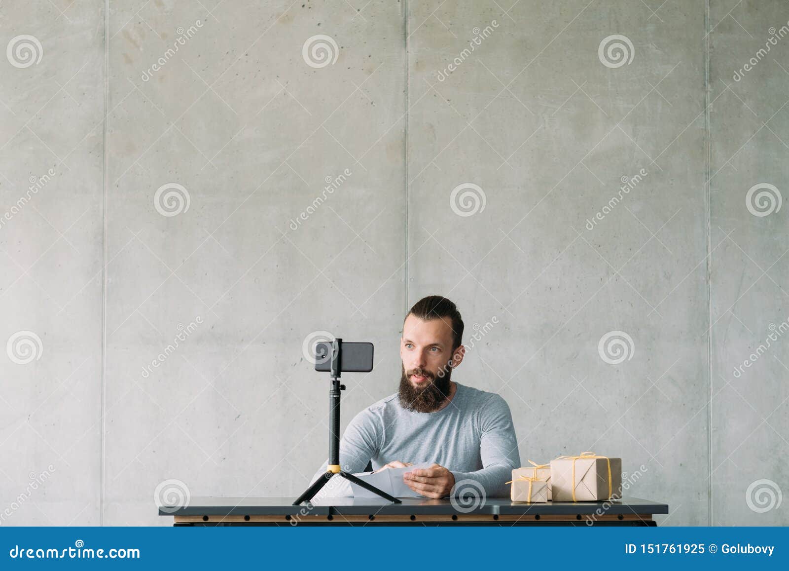 Social Media Influencer Guy Smartphone Letters Stock Image - Image of ...