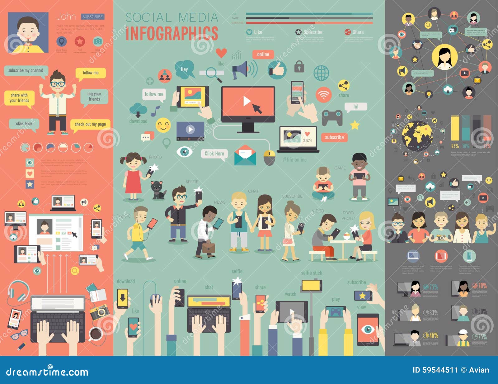 Media Charts Vector Line Icons Set. Media, Chart, Trends, Ratings, Data ...