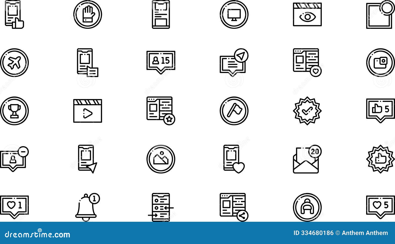 Social Media Interactions Icons High-Quality Vector Icons Collection ...