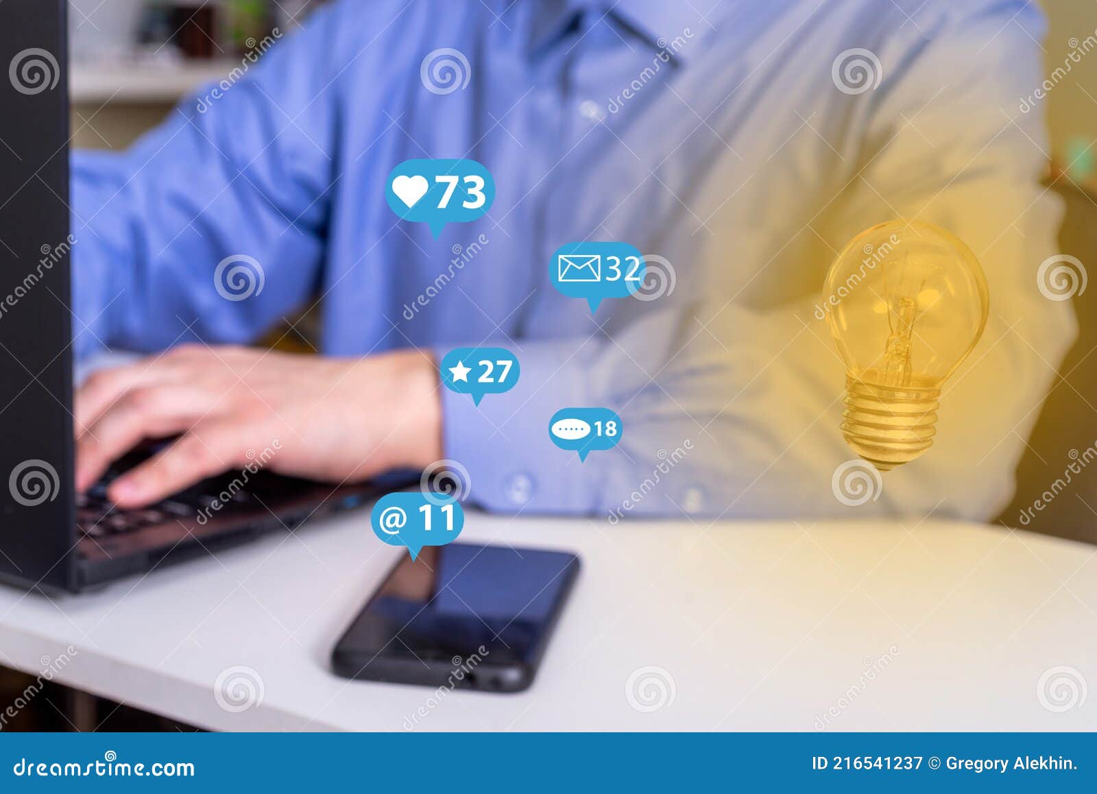 Social Media Interactions on Smart Mobile Phone. Concept of ...