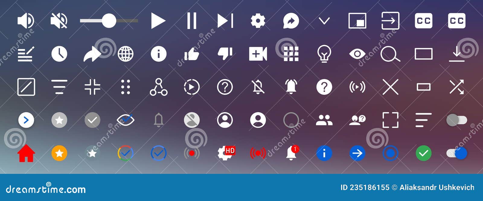 Social Media Interface Design Icons Stock Vector - Illustration of ...