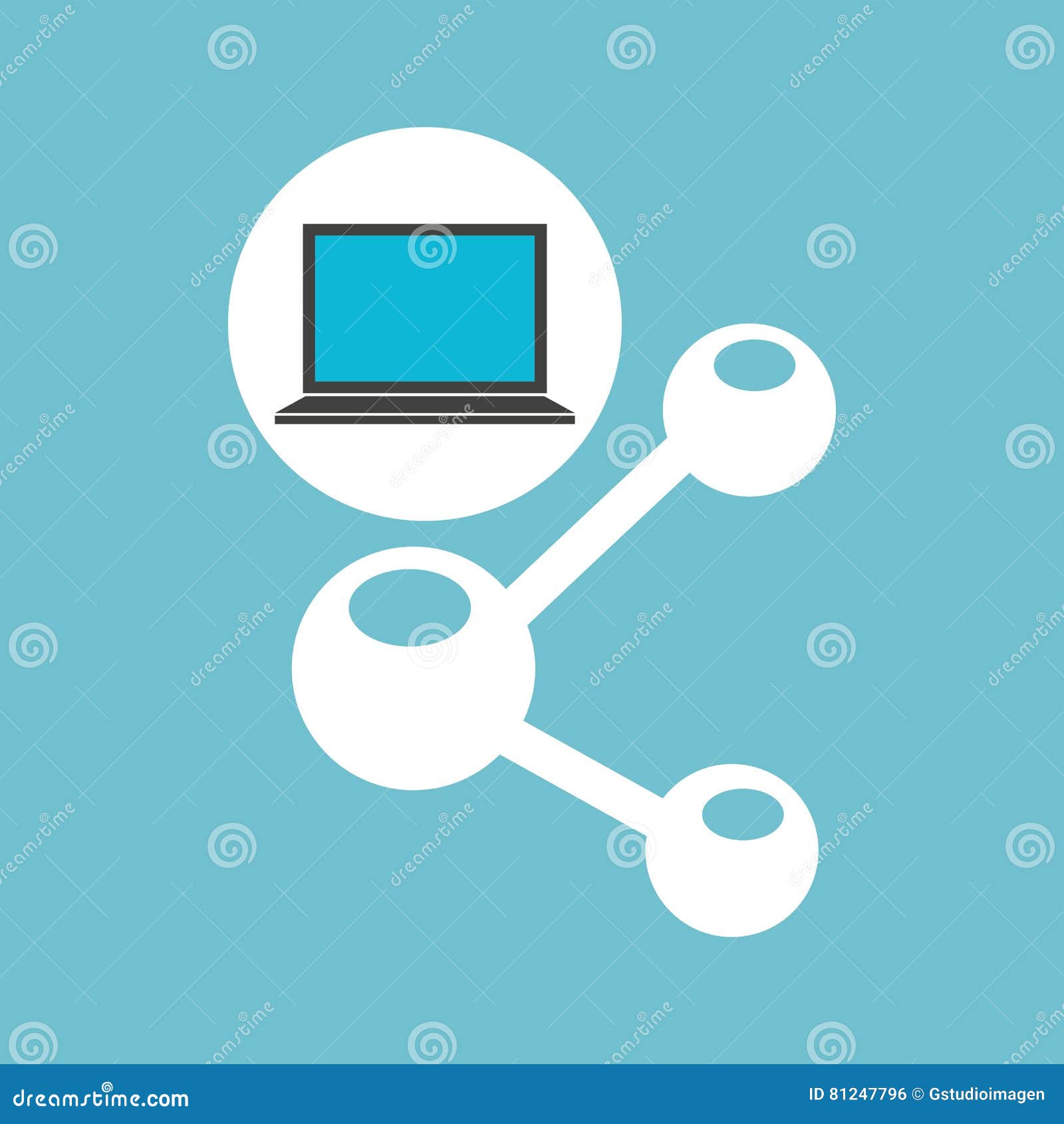 Social Media Laptop Sharing Icon Stock Vector - Illustration of ...