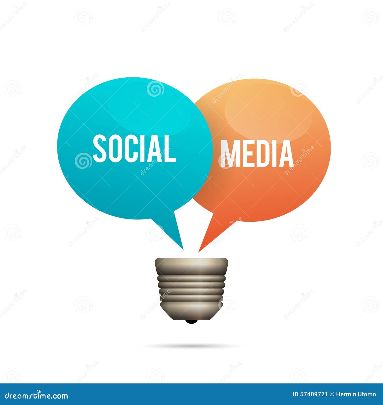 Social Media Lightbulb stock vector. Illustration of telecommunication ...