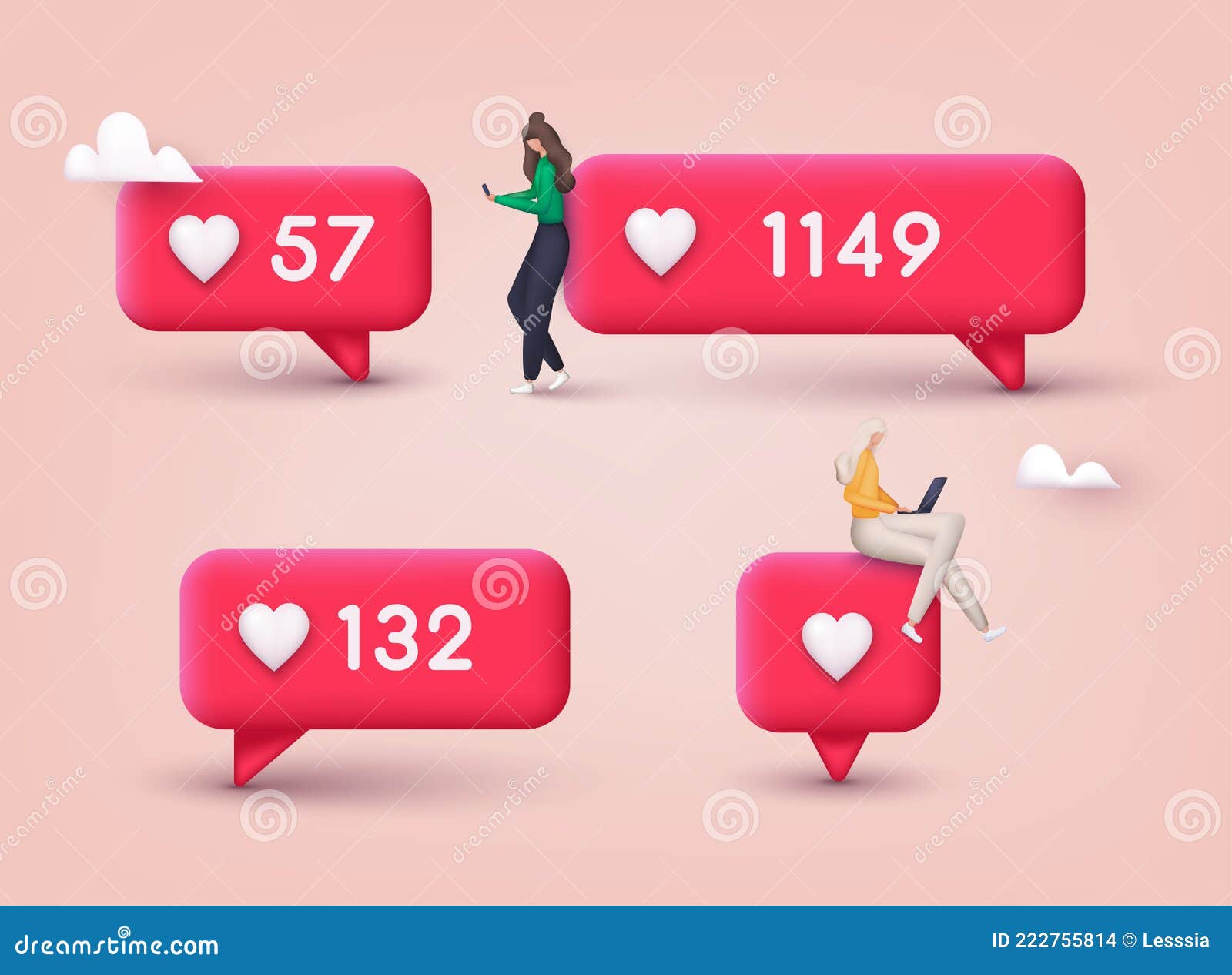 Social Follower Icon Set Cartoon Vector | CartoonDealer.com #269673363