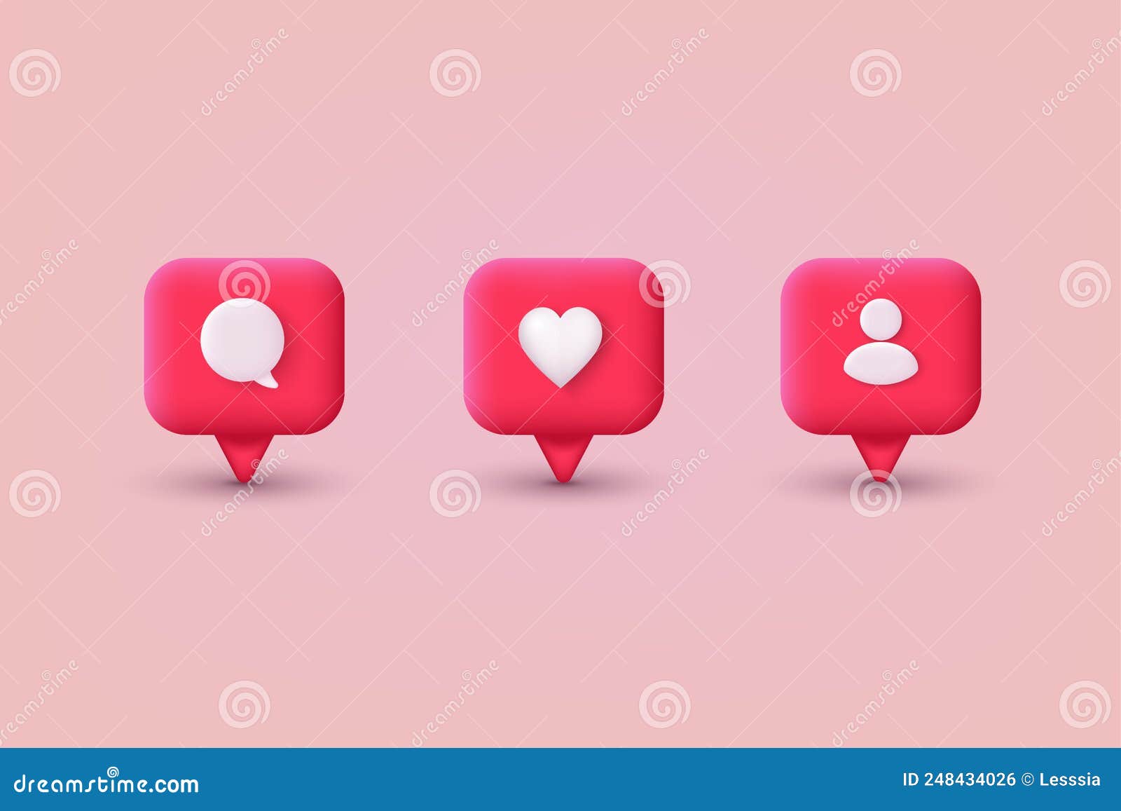 Social Media Like Icon Concept. Comment and Follower Stock Vector ...