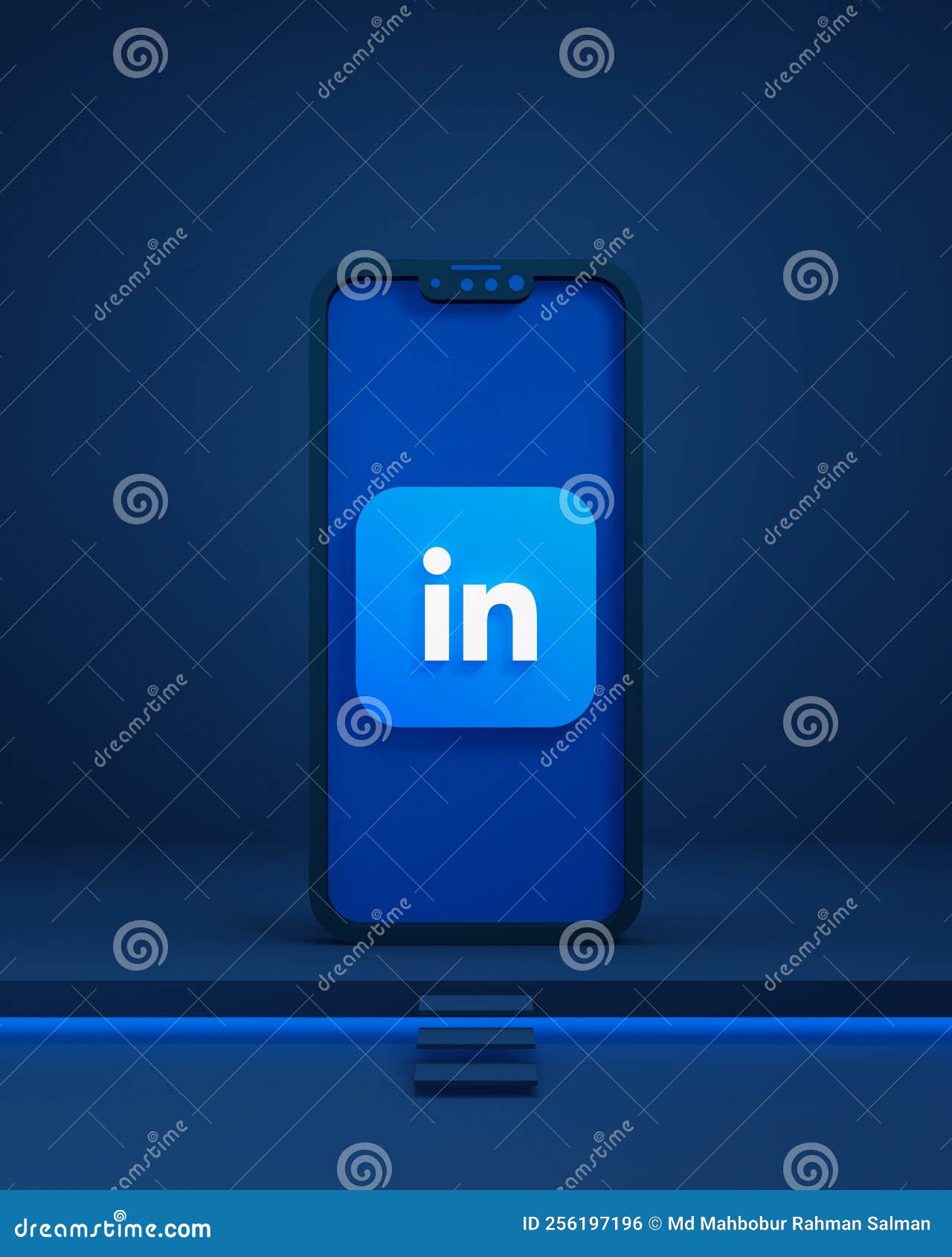Social Media LinkedIn Icons with Smartphone 3D Rendered Editorial Photo ...