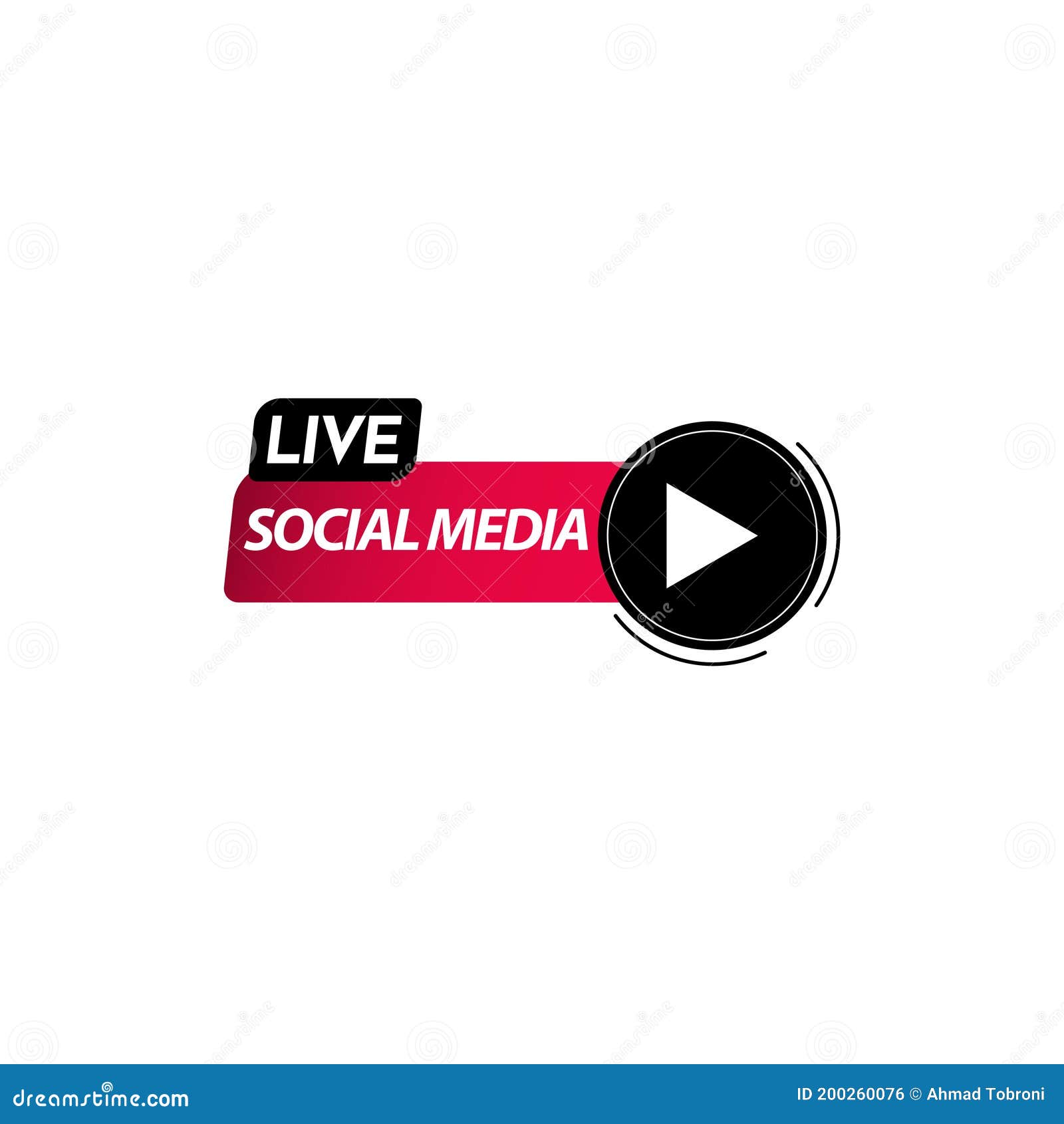 Social Media Live Label Tag Vector Template Design Illustration Stock ...