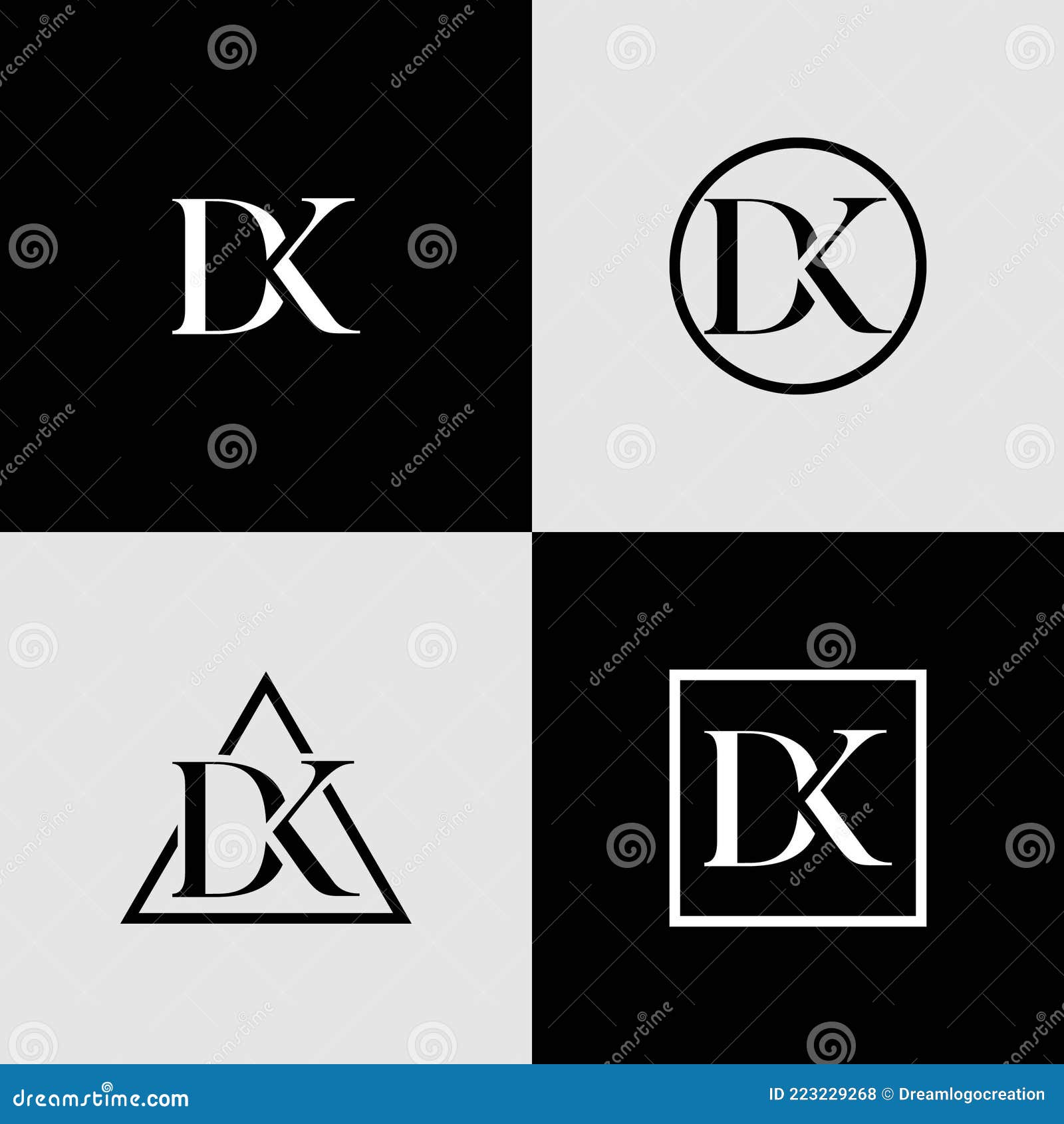 Letter D and K logo design stock illustration. Illustration of brand ...