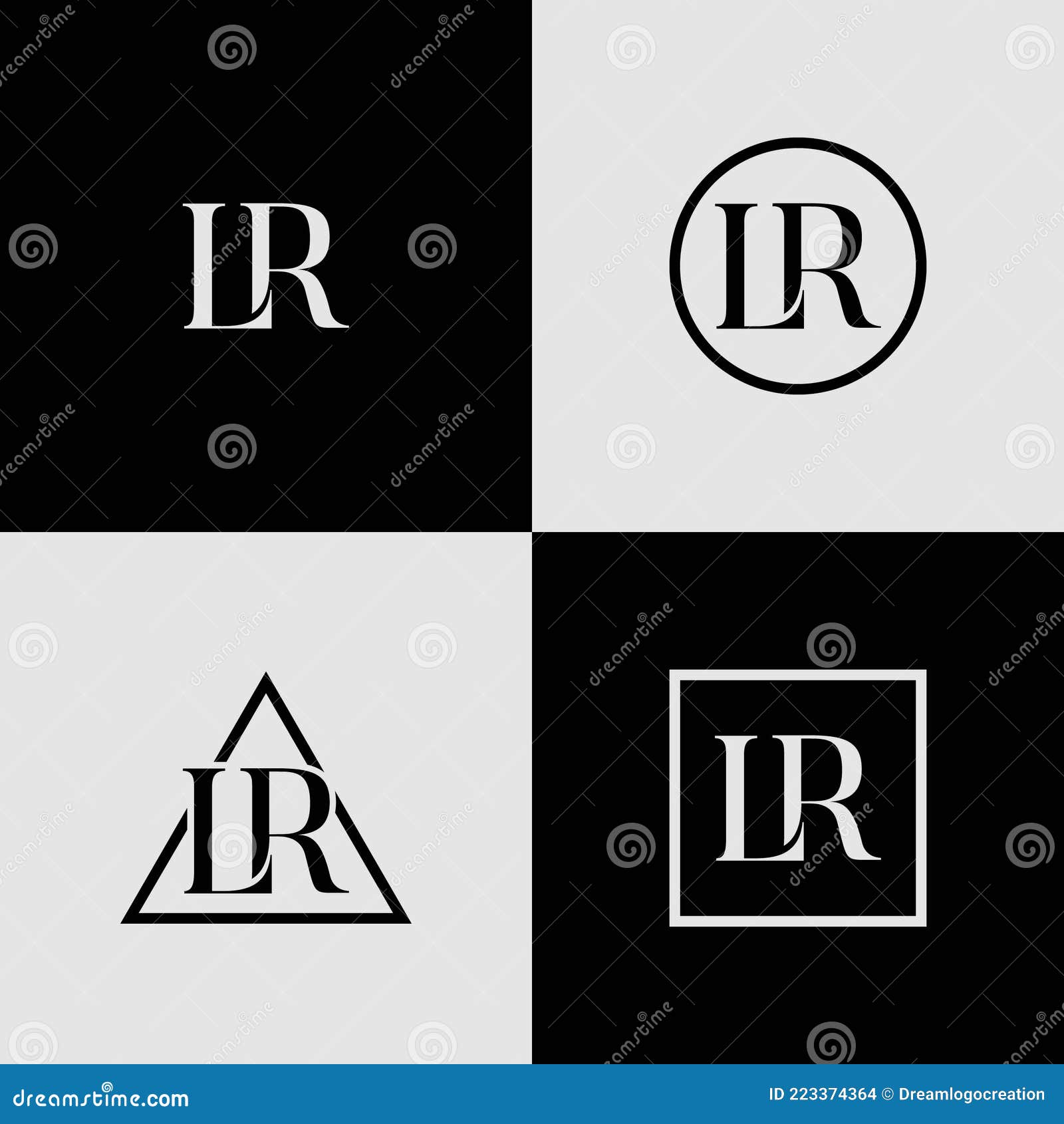 Letter L and R logo design stock vector. Illustration of social - 223374364