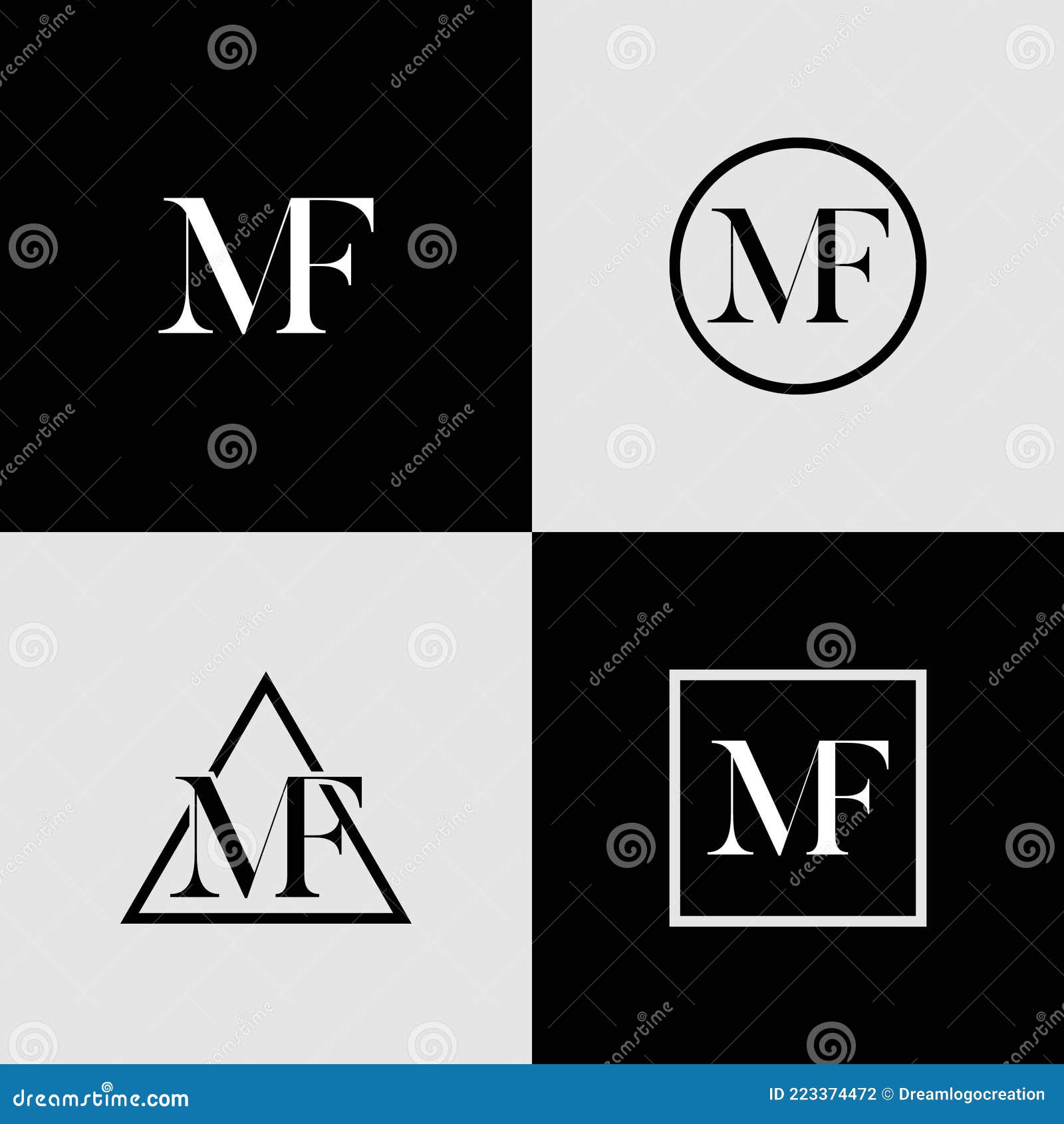 Letter M and F logo design stock vector. Illustration of media - 223374472