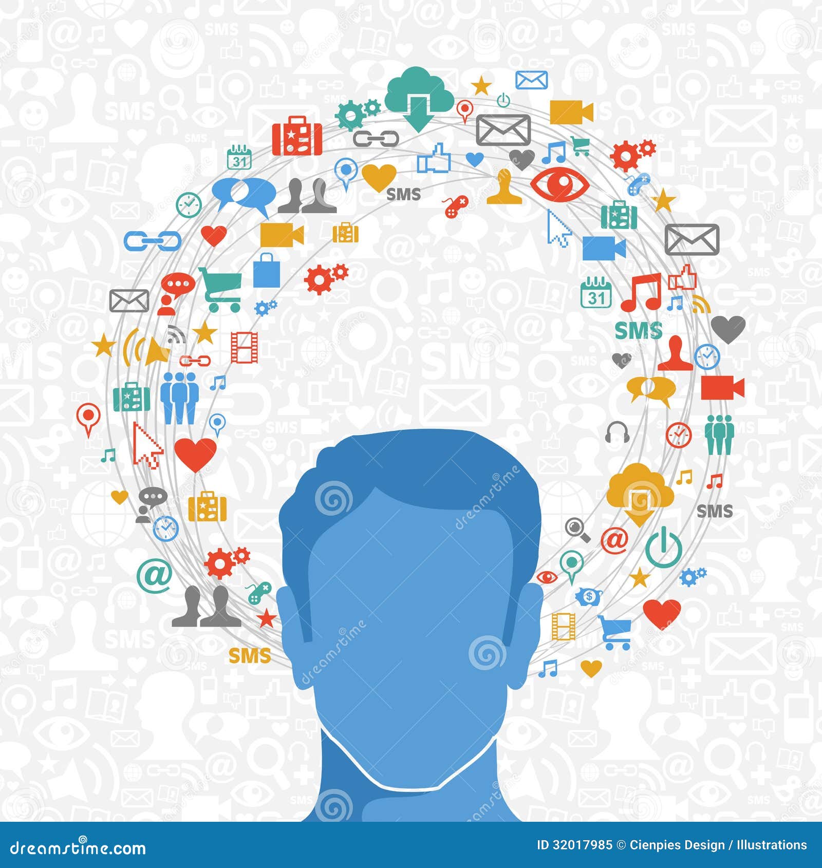 Social media man in action stock vector. Illustration of diversity ...