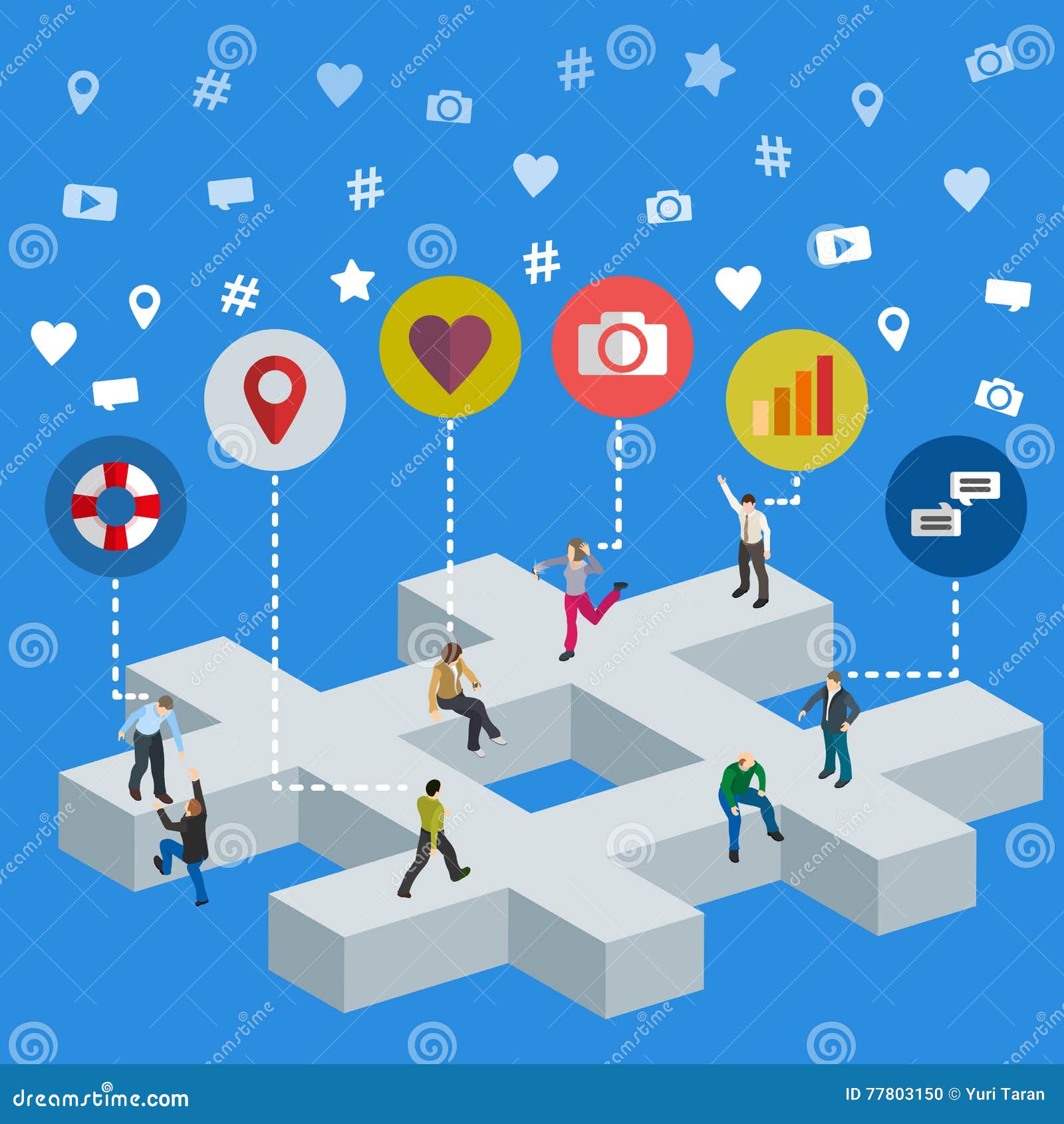 Social Media Marketing 3d Isometric Concept. Social Media Web Banner ... Social Media Marketing 3d Isometric Concept. Social Media Web Banner ...