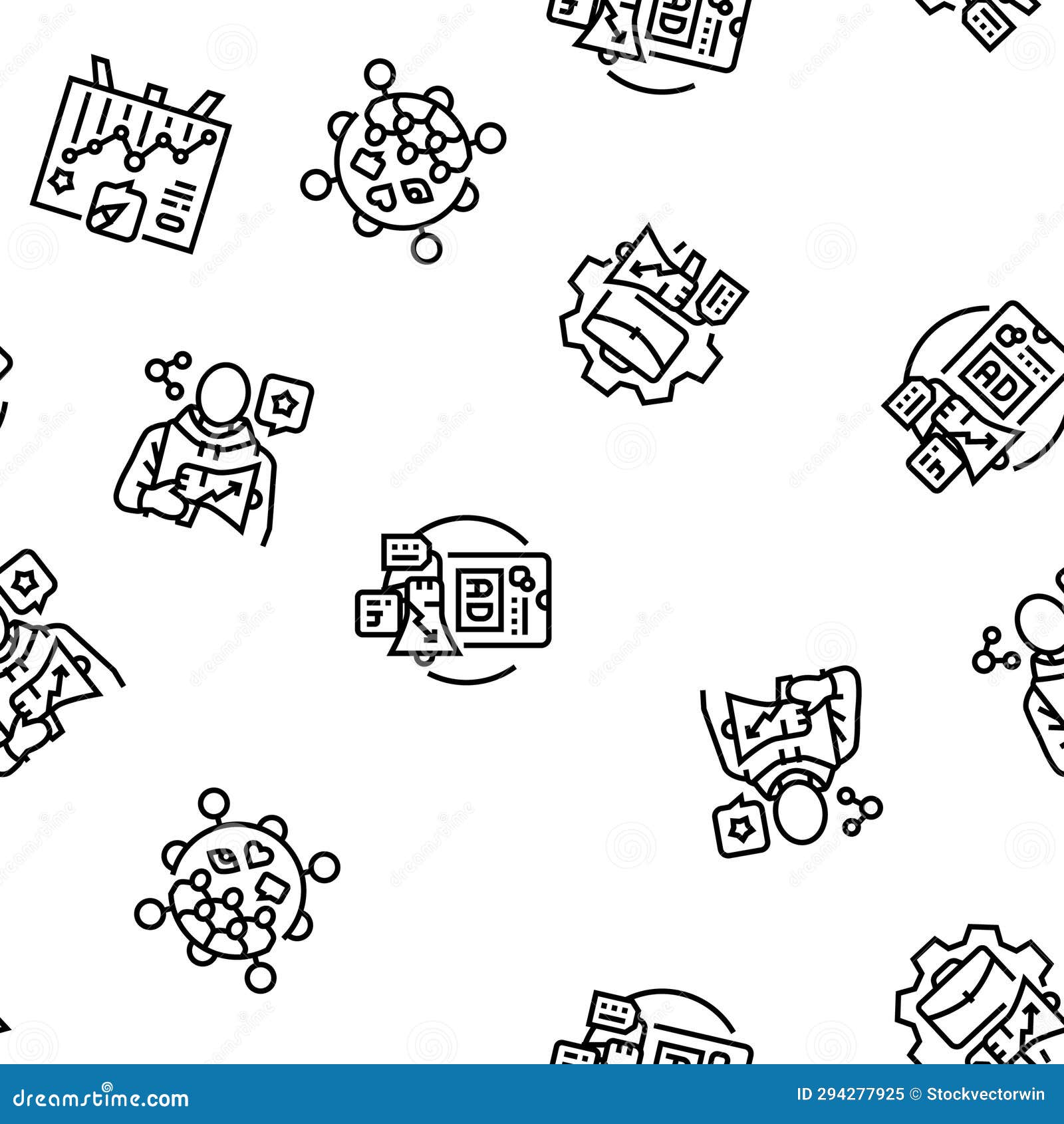 Social Media Marketing Seamless Pattern Vector Stock Vector ...