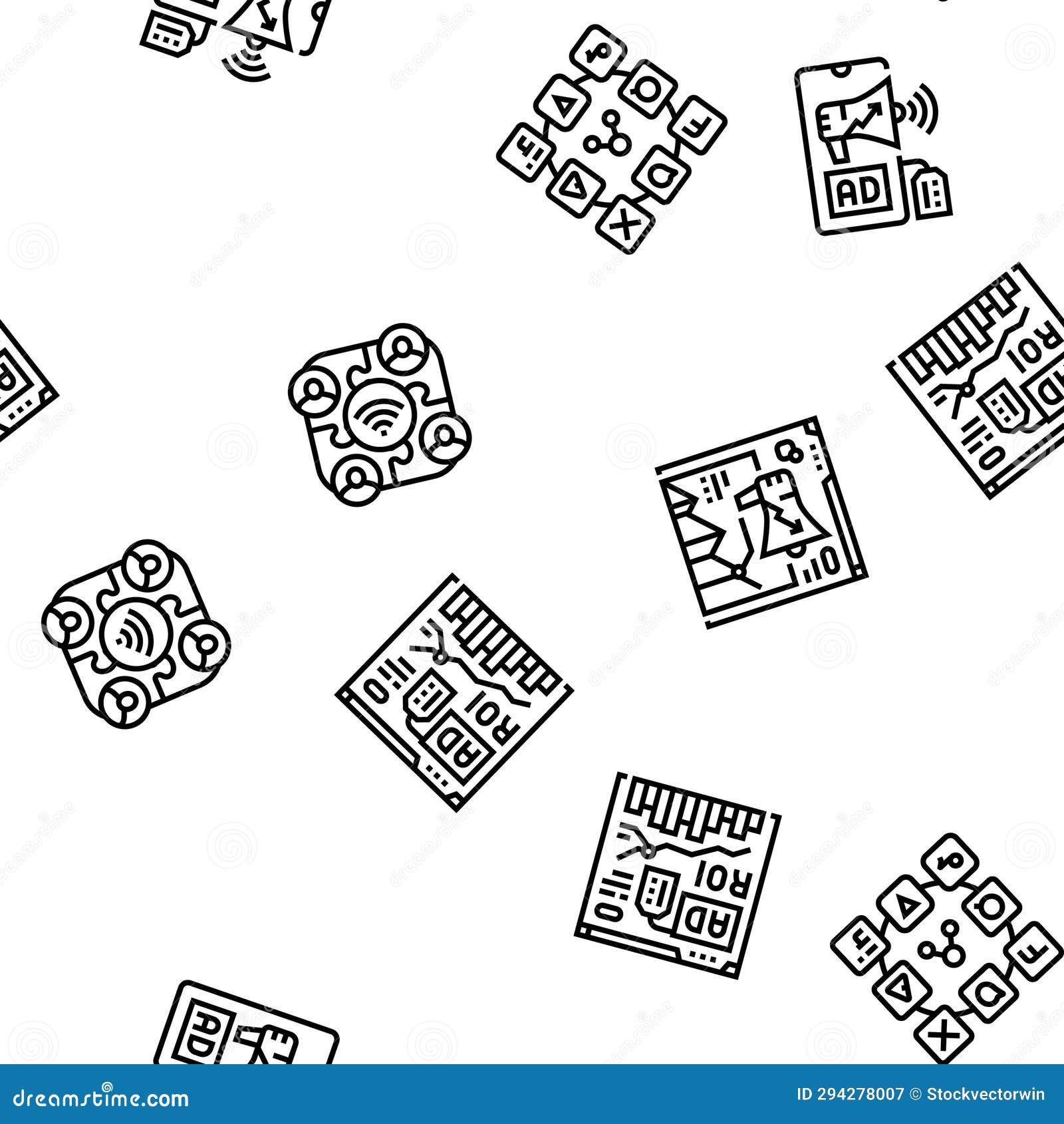Social Media Marketing Seamless Pattern Vector Stock Vector ...