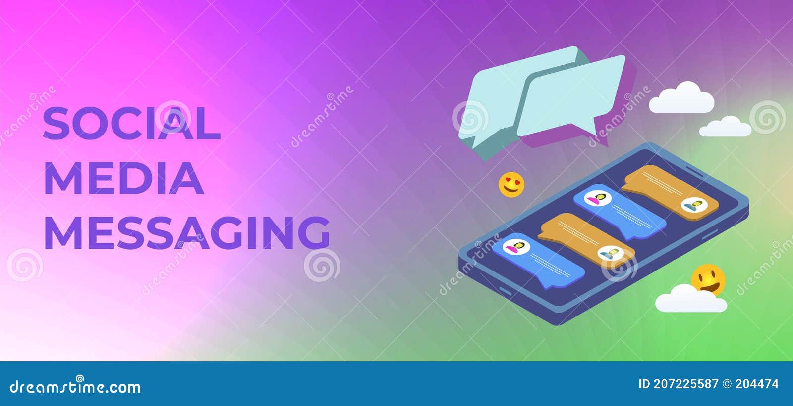 Social Media Messaging Concept. Communicate, Create and Exchange ...