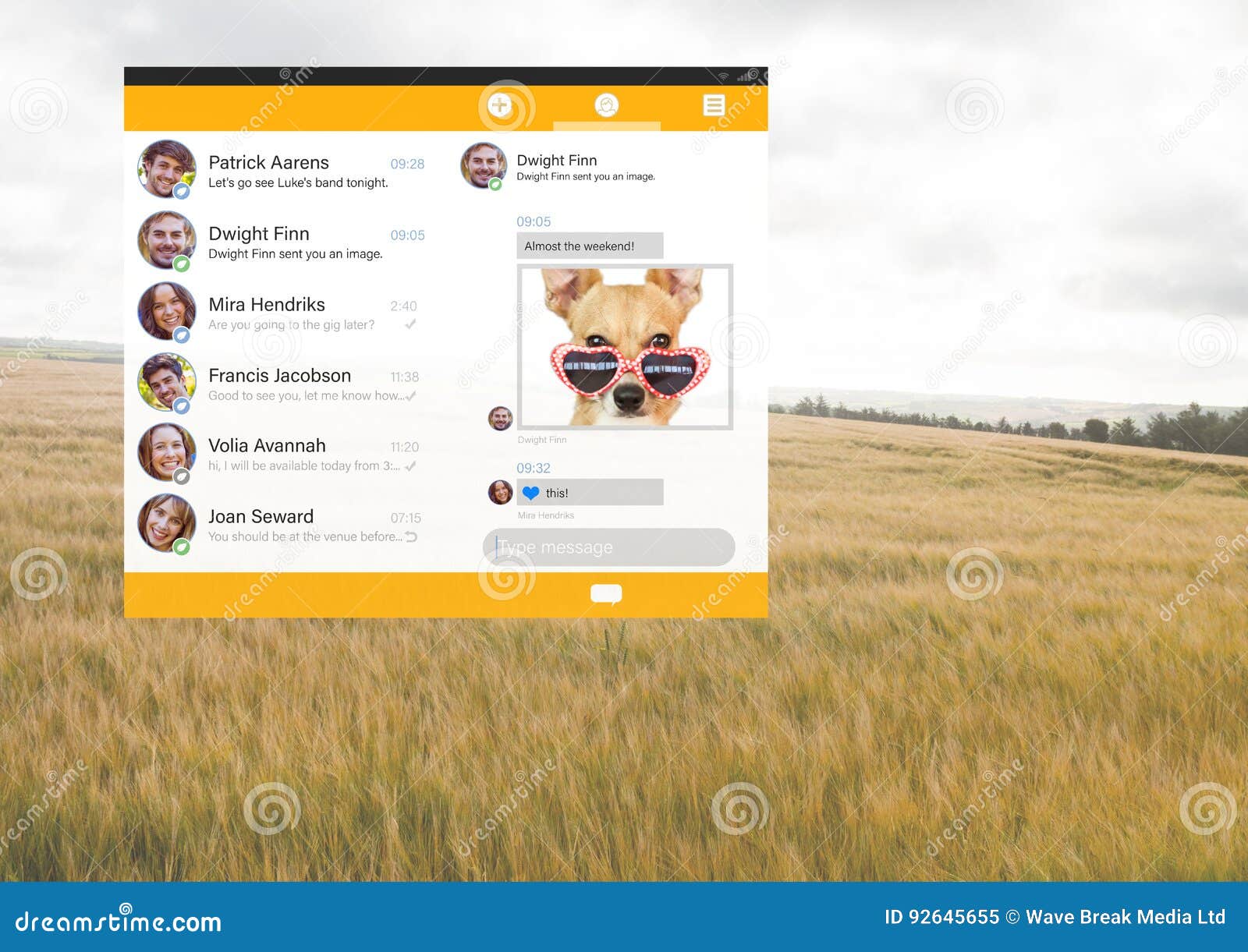 Social Media Messenger App Interface Stock Image - Image of adult, menu ...