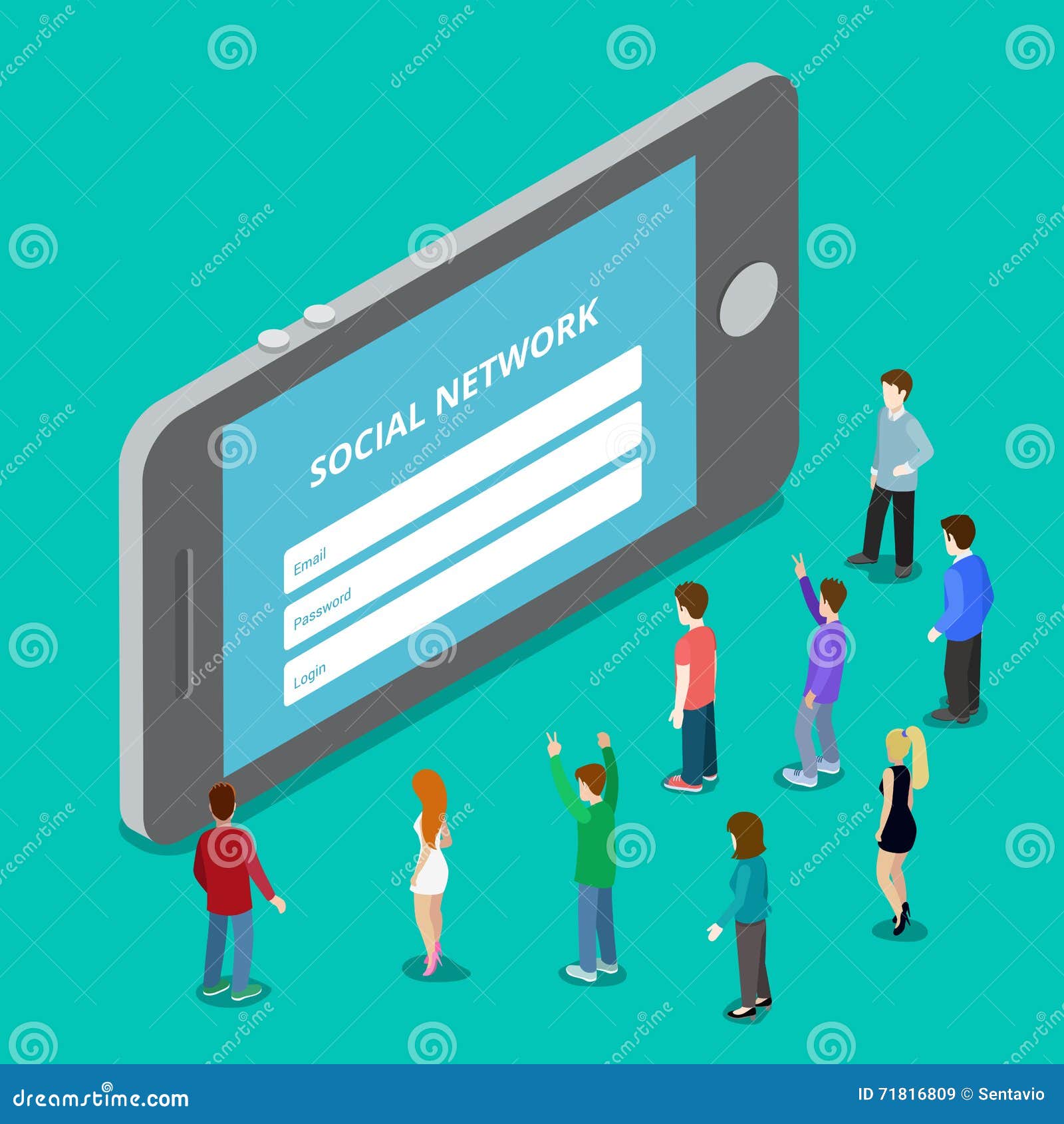 Social Media Mobile Application Network Login. Soc Stock Vector ...