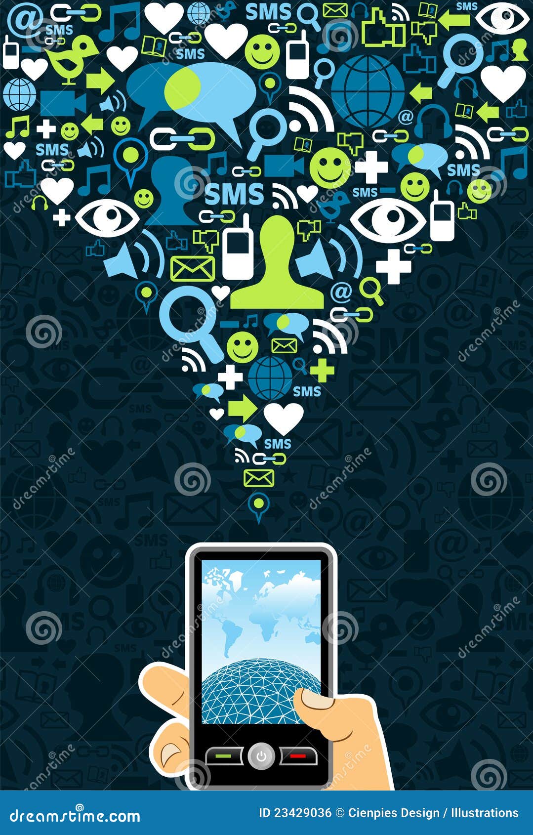 Social Media Mobile Device Connection Stock Vector - Illustration of ...