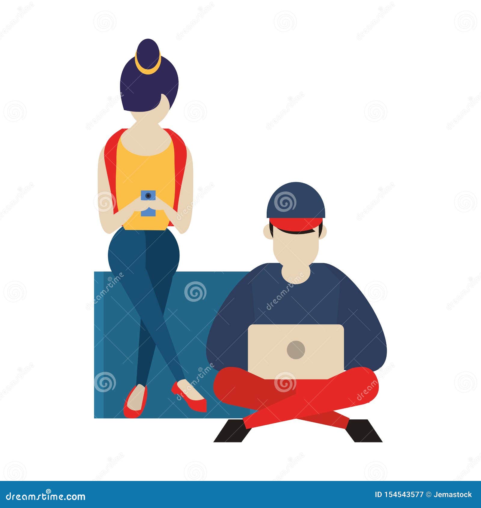 Social Media Network Chatting Cartoon Stock Vector - Illustration of ...