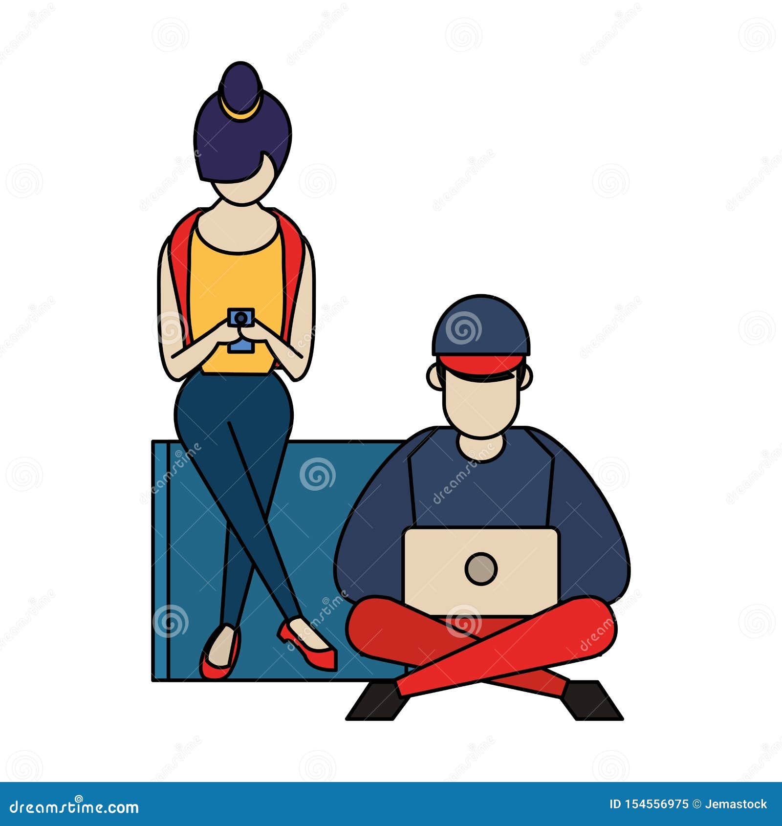 Social Media Network Chatting Cartoon Stock Vector - Illustration of ...