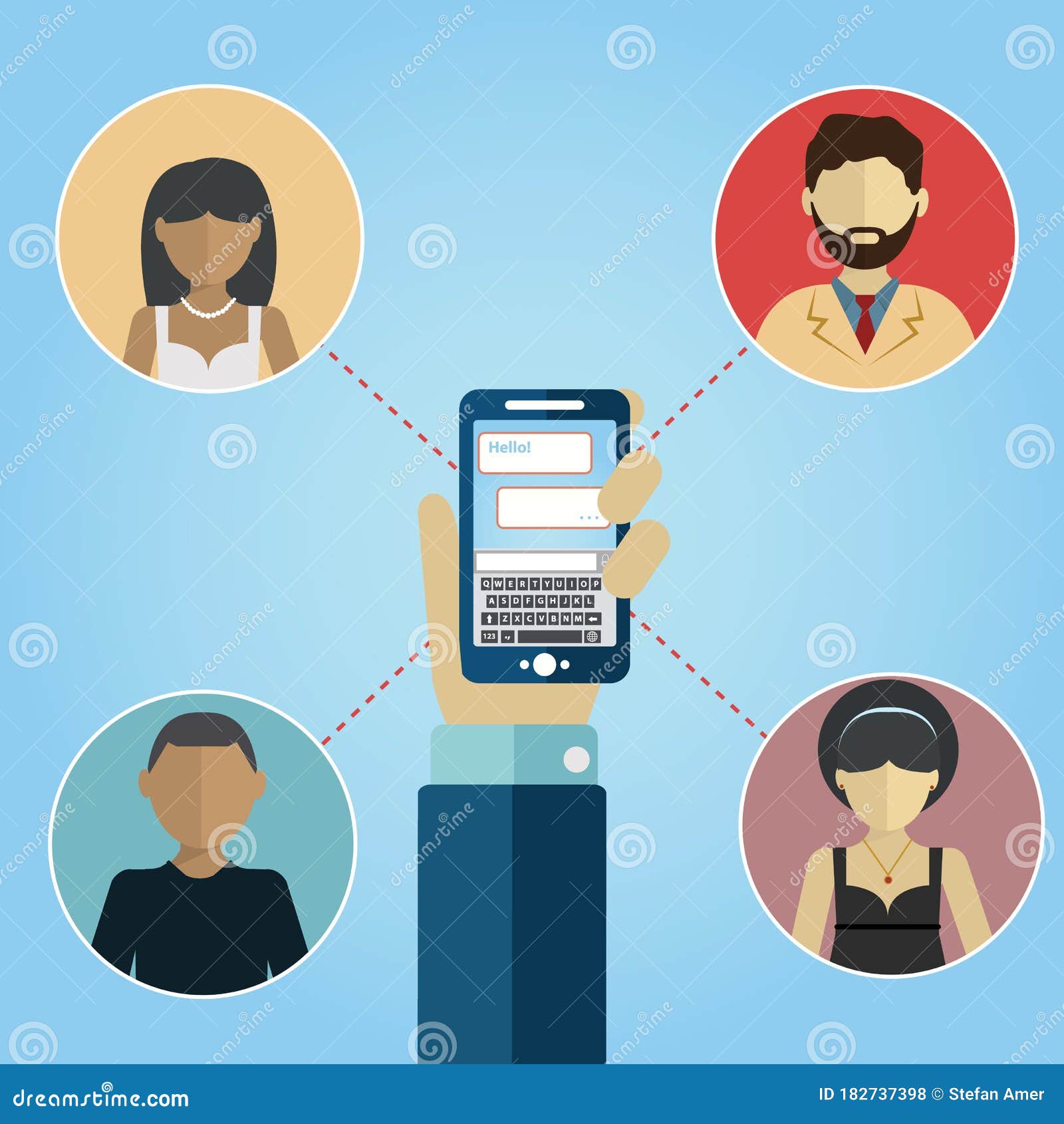 Social Media Network Connection Concept. People in a Social Network ...