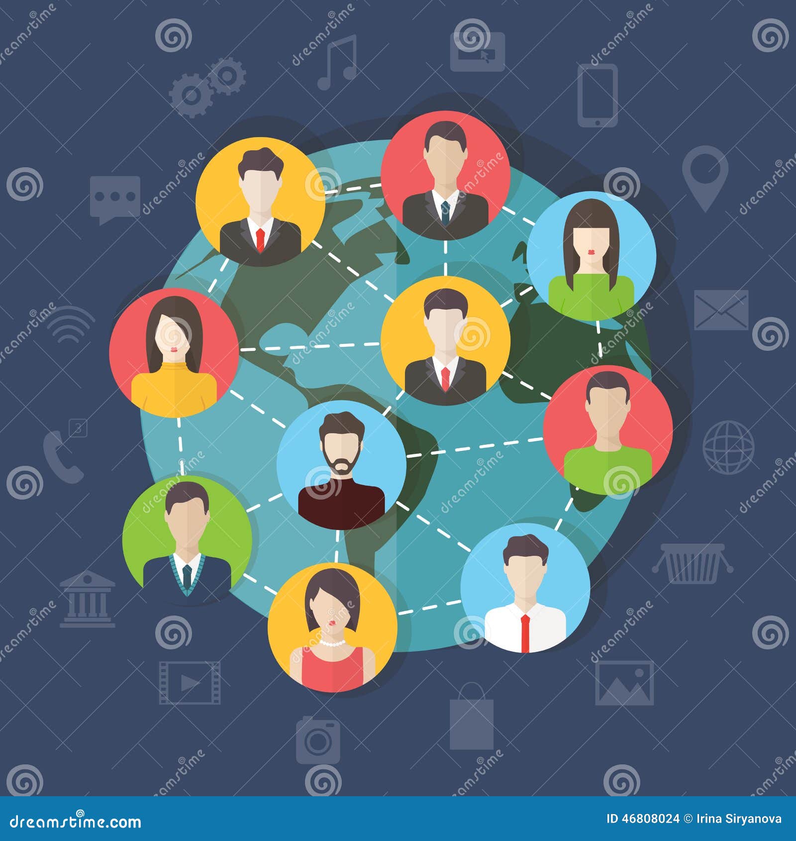 Social Media Network Connection Concept, Vector Stock Vector ...