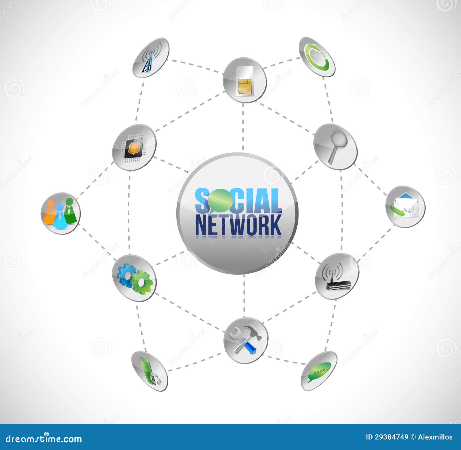 Social Media Network Connection Illustration Stock Illustration ...