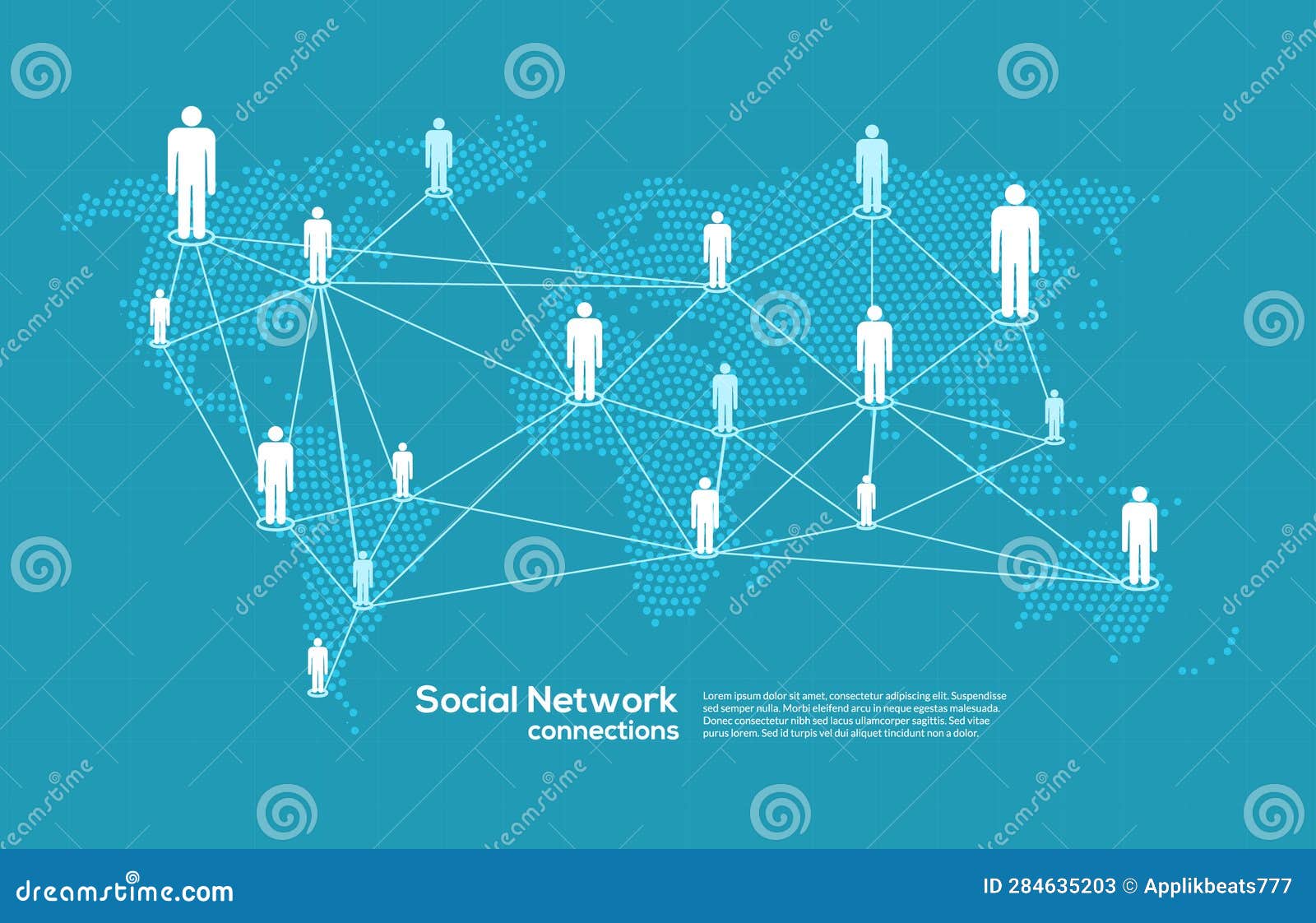 Social Media and Network Connection Map Concept. World Communication ...