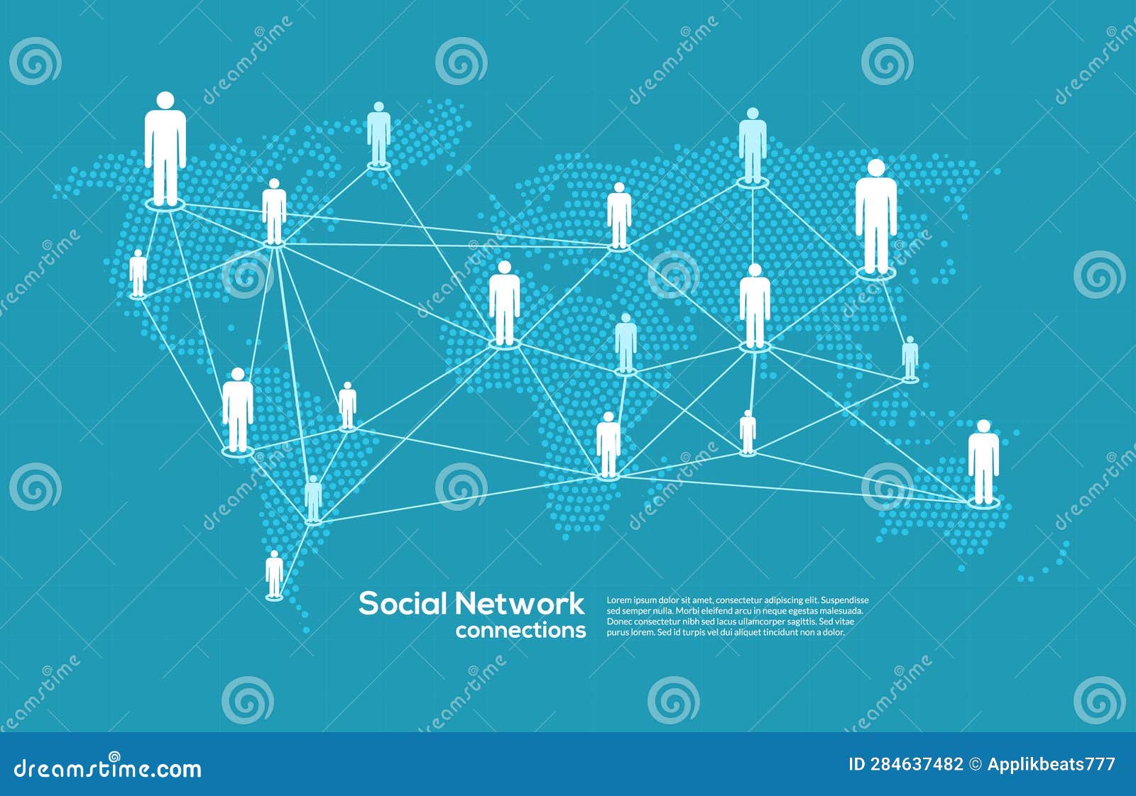 Social Media and Network Connection Map Concept. World Communication ...